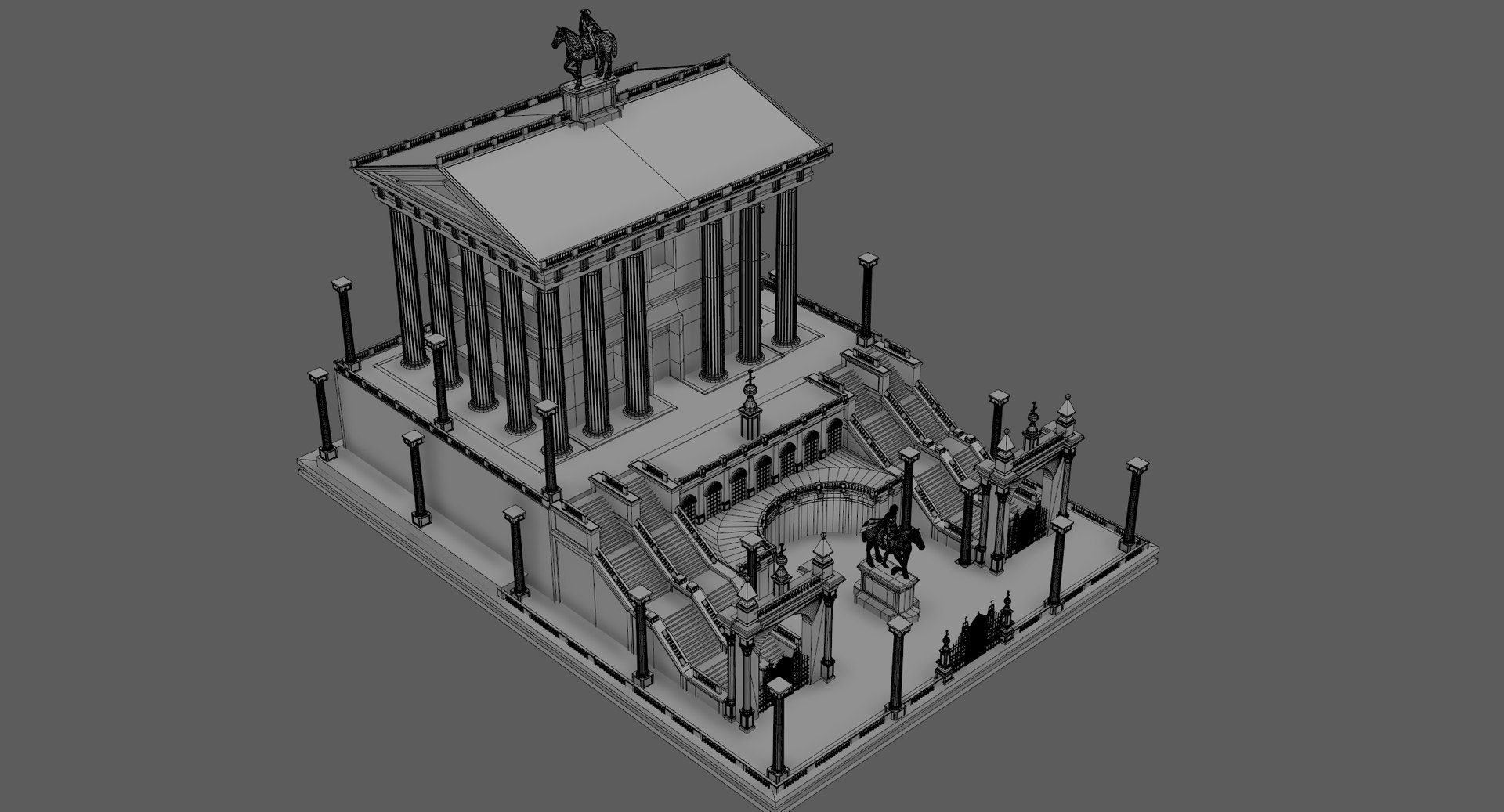 3D Classic Temple House Model - TurboSquid 2239292