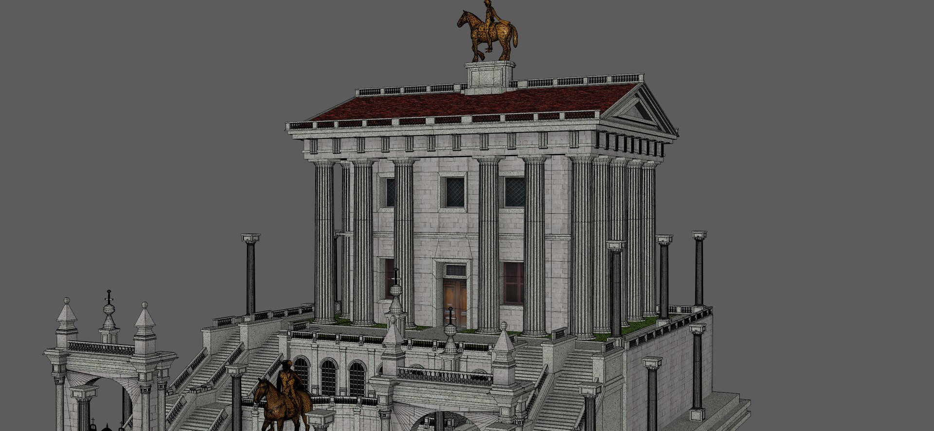 3D Classic Temple House Model - TurboSquid 2239292