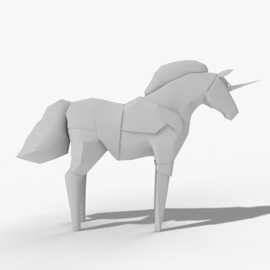 Paper Unicorn 3d Model