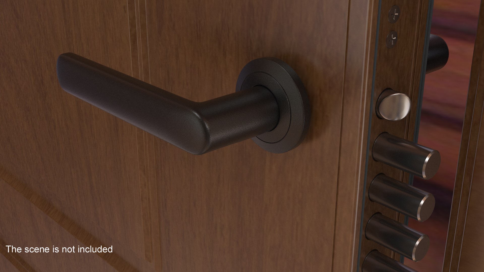 Black Straight Door Handles model - TurboSquid 1995786