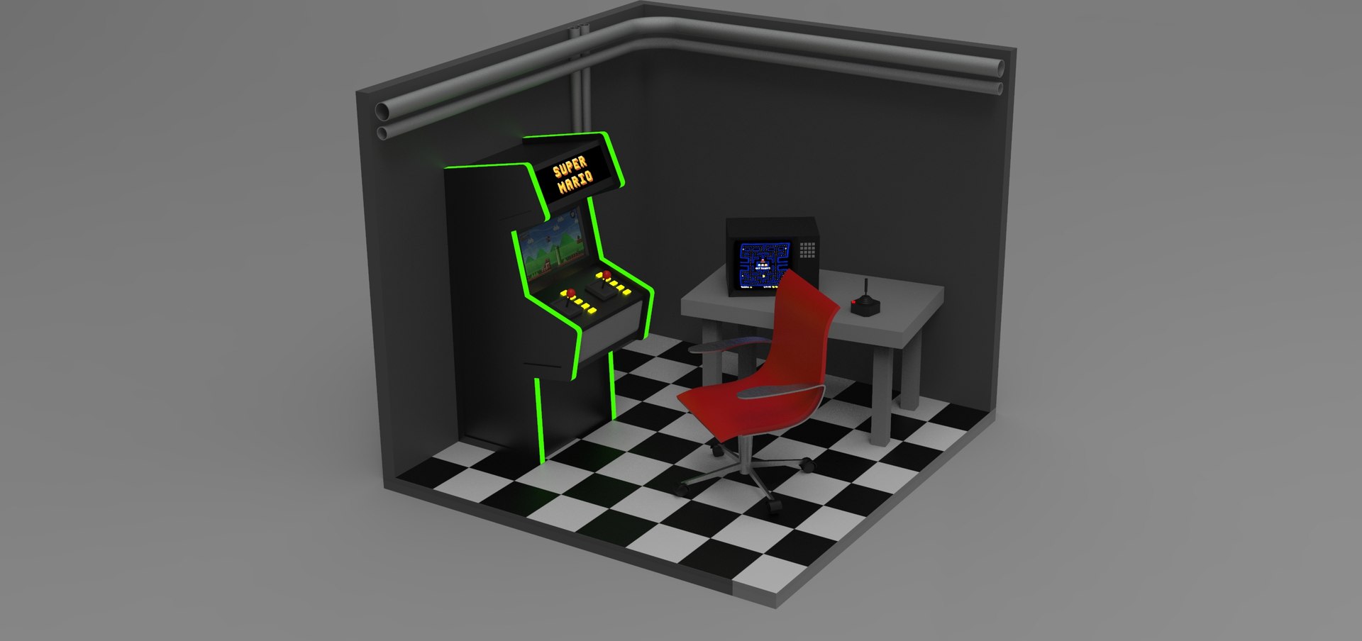 3D Model Mini Arcade Room - TurboSquid 1802571