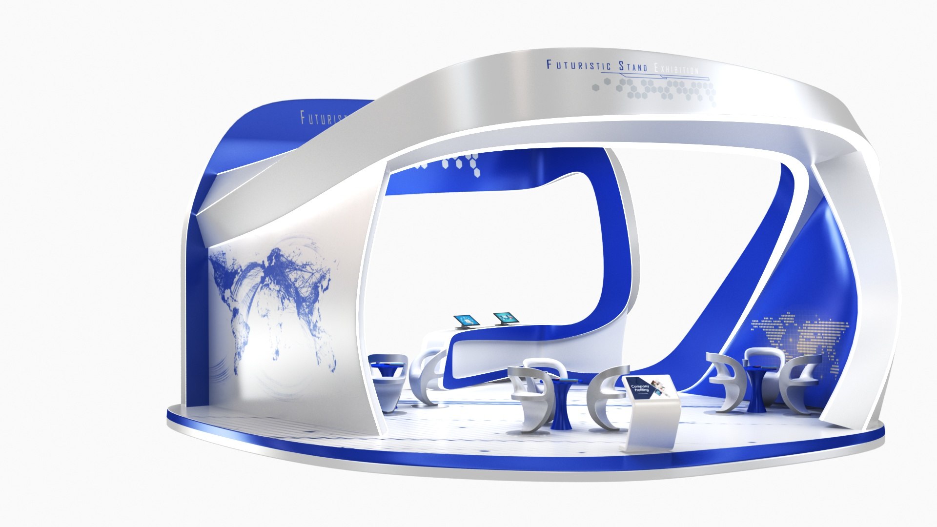 3D Futuristic Exhibition Stand 09 Model - TurboSquid 1900717