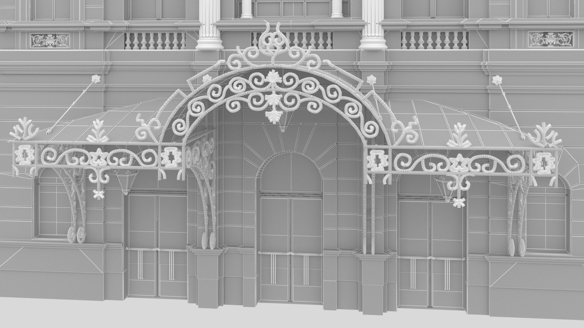 3D Great Drama Theater Facade Building Model - TurboSquid 1331839