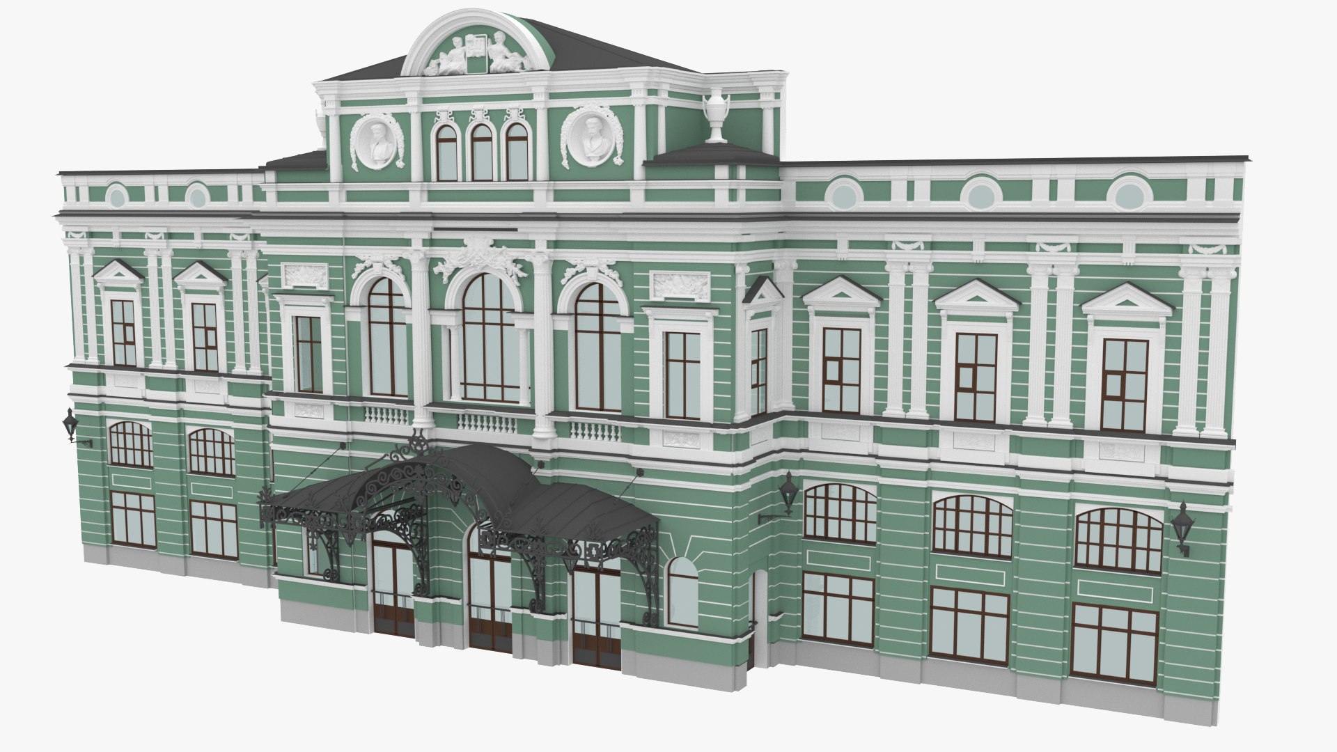 3D Great Drama Theater Facade Building Model - TurboSquid 1331839