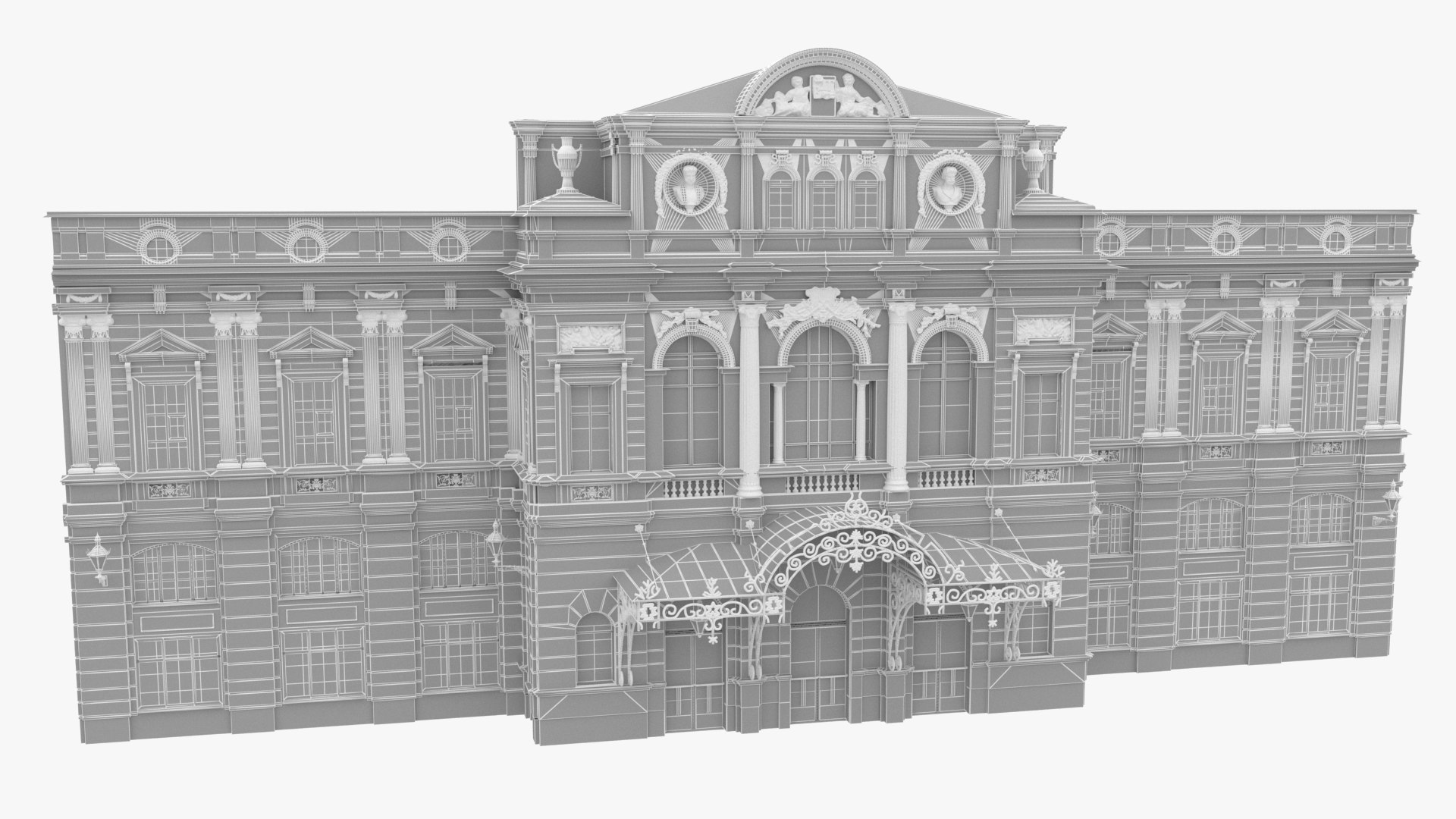 3D Great Drama Theater Facade Building Model - TurboSquid 1331839