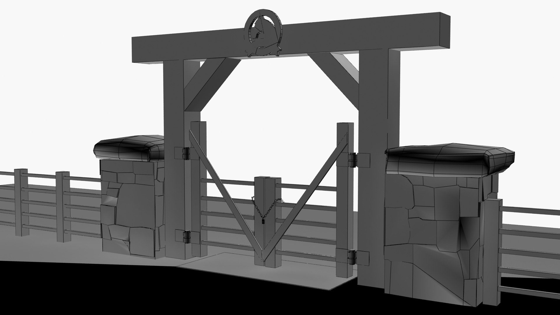 3D Ranch Gate Model - TurboSquid 1924693
