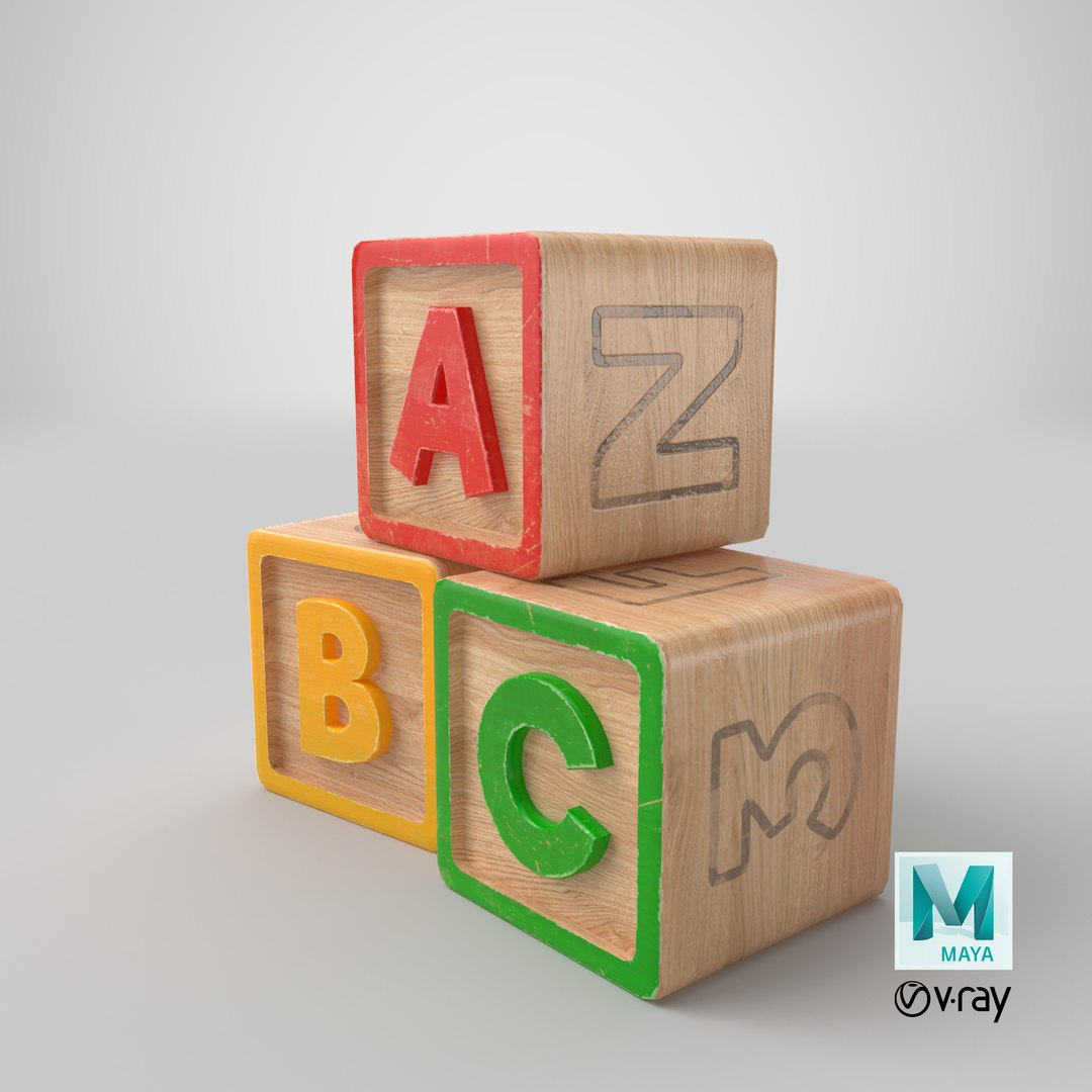 3D alphabet blocks model - TurboSquid 1280906