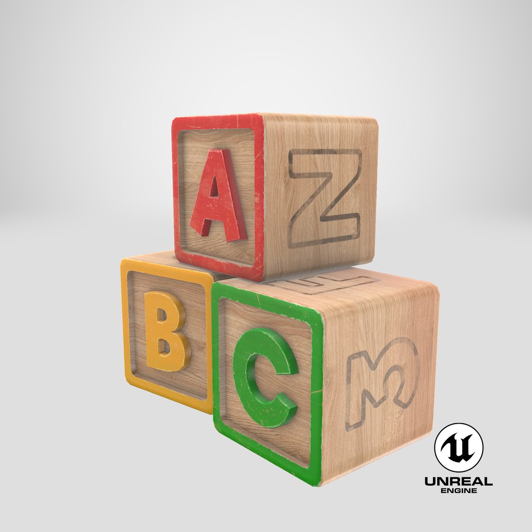 3D alphabet blocks model - TurboSquid 1280906