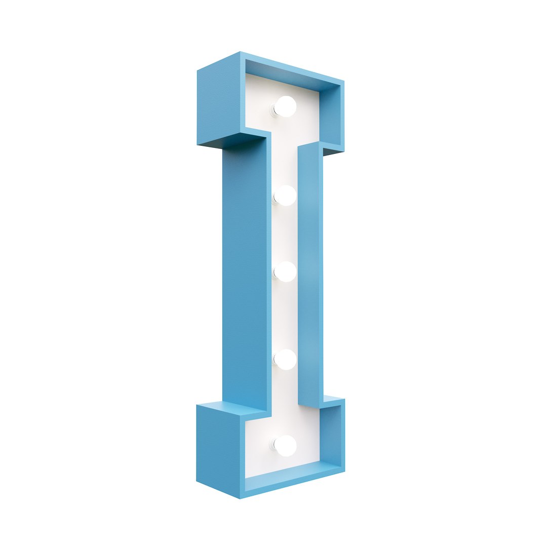 Marquee Letter I Glow Sign 3dmodel 3D Model - TurboSquid 1975435
