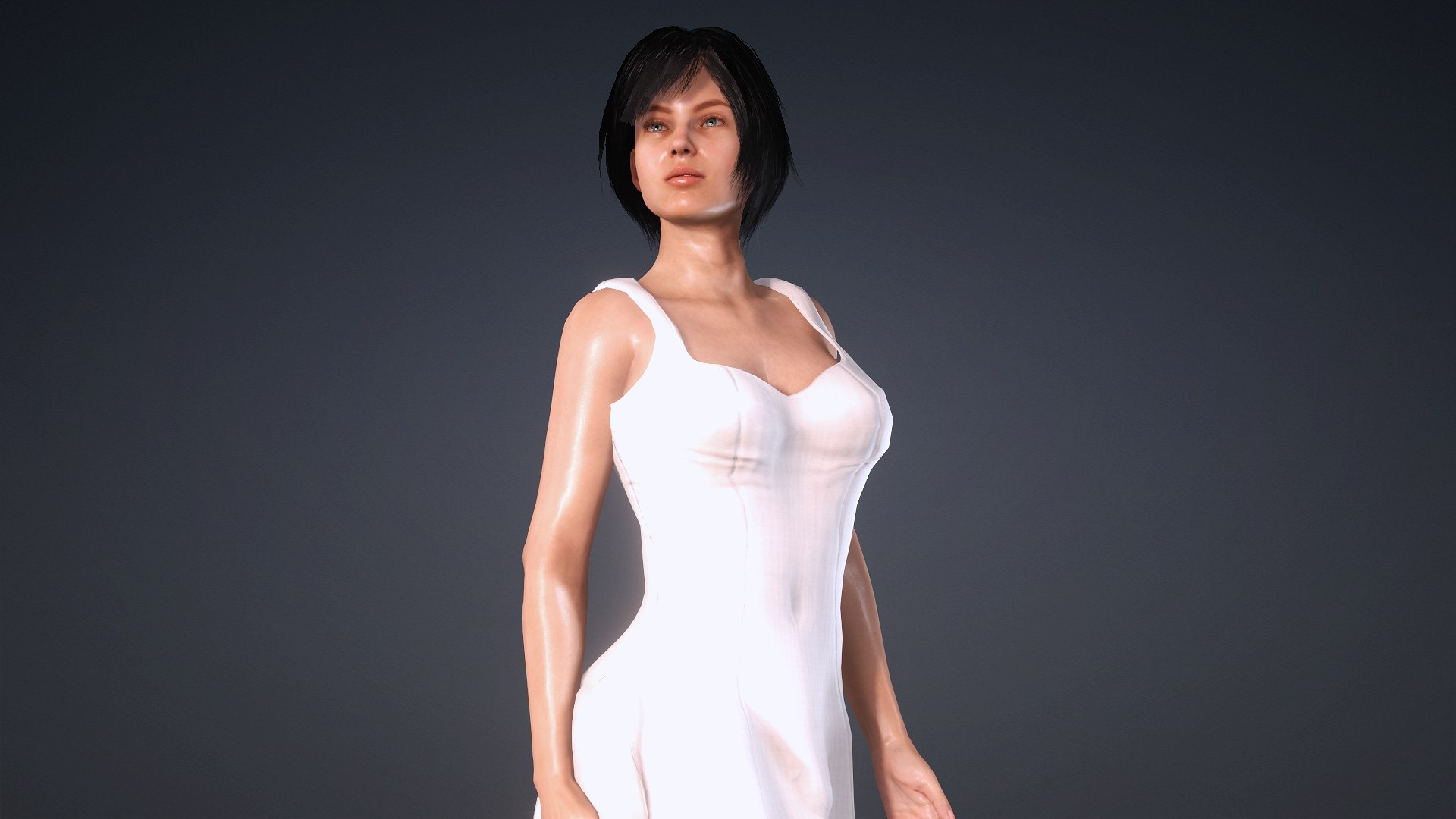 Kim The Girl In White Dress 3D Model - TurboSquid 2313906