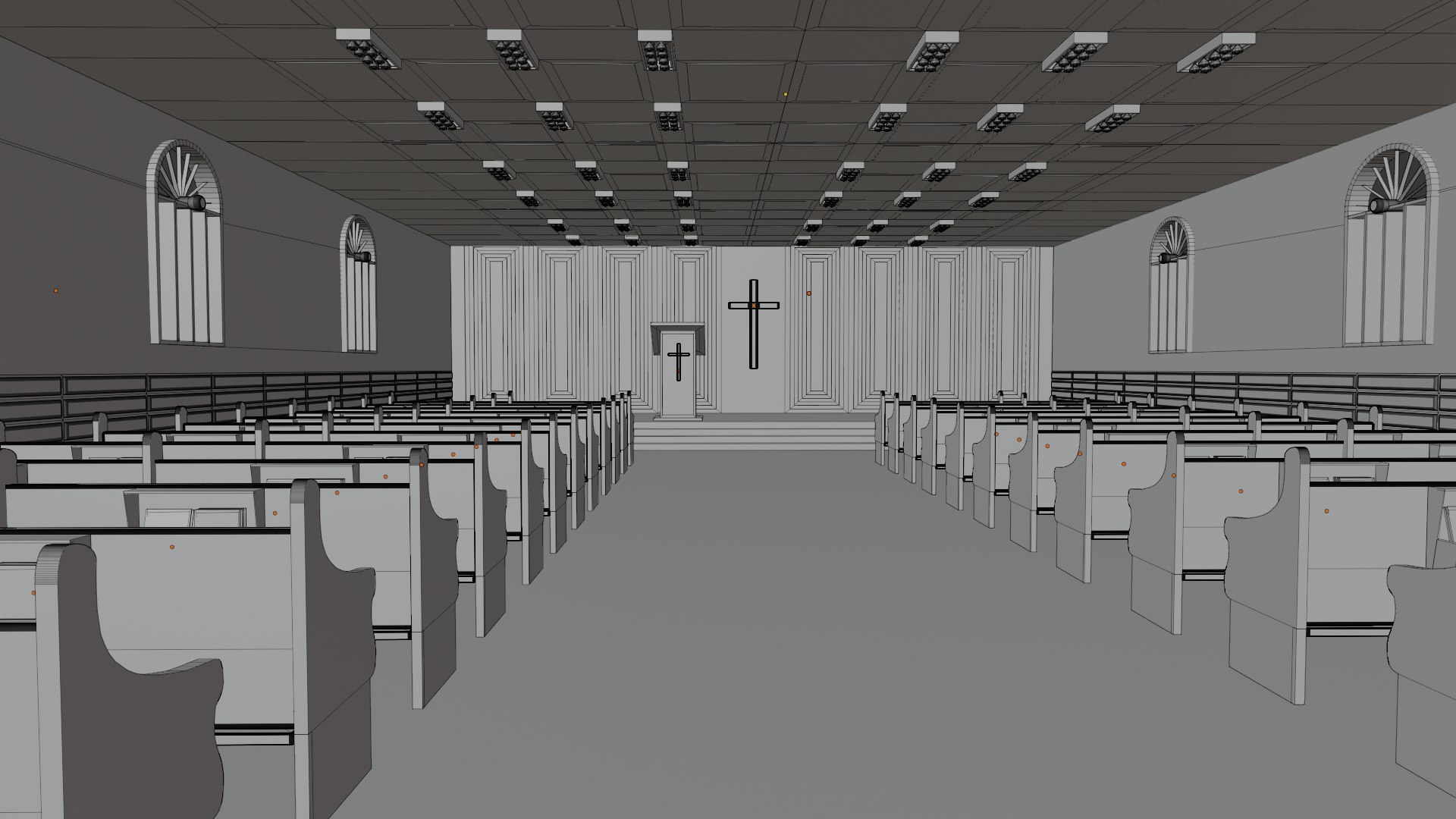 3D Church Interior - TurboSquid 2178885