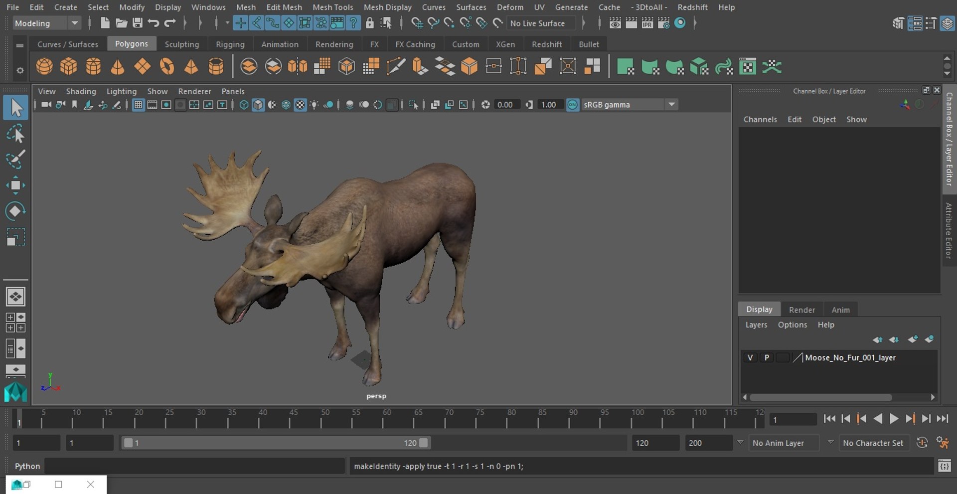 3D Moose No Fur - TurboSquid 2088909