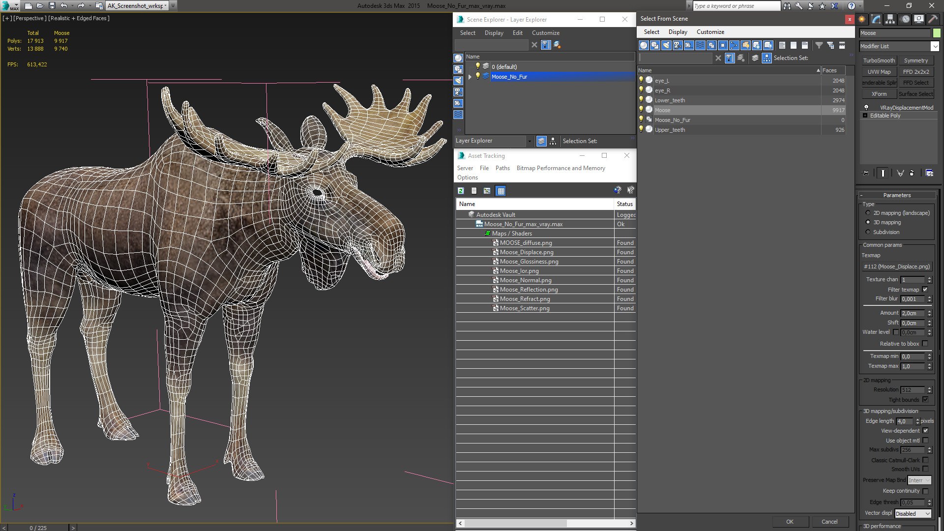 3D Moose No Fur - TurboSquid 2088909