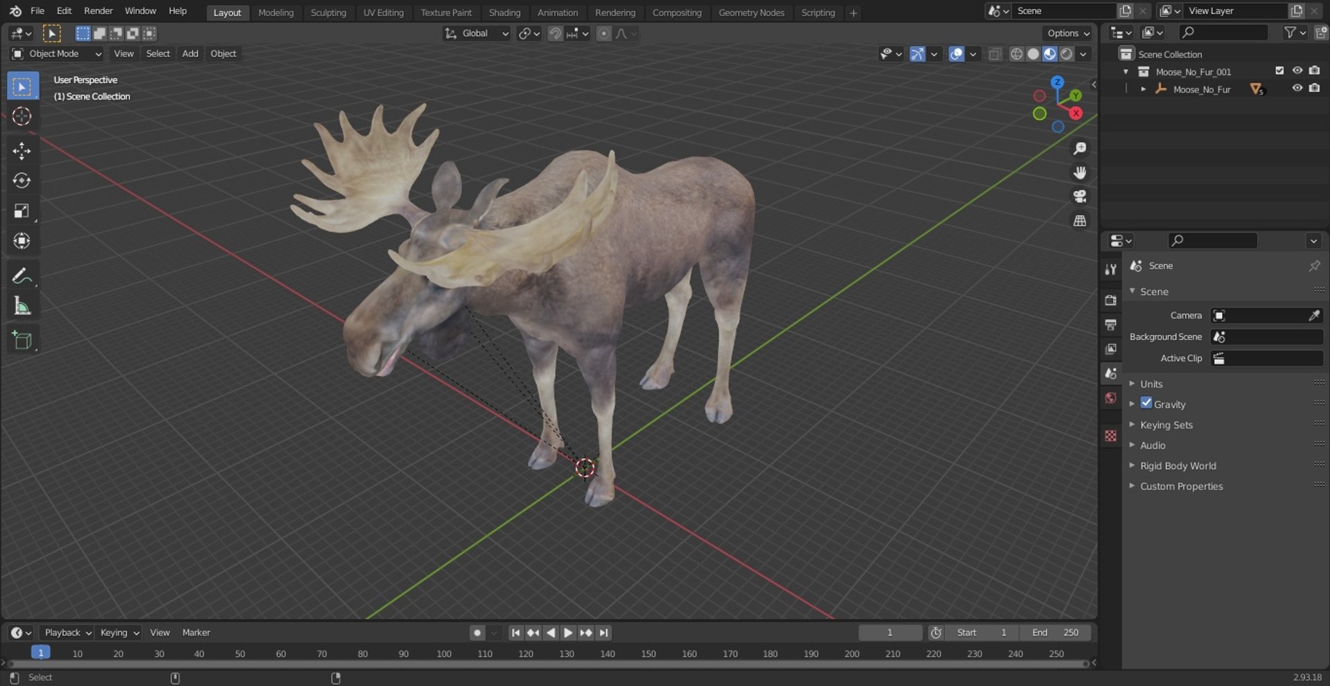 3D Moose No Fur - TurboSquid 2088909