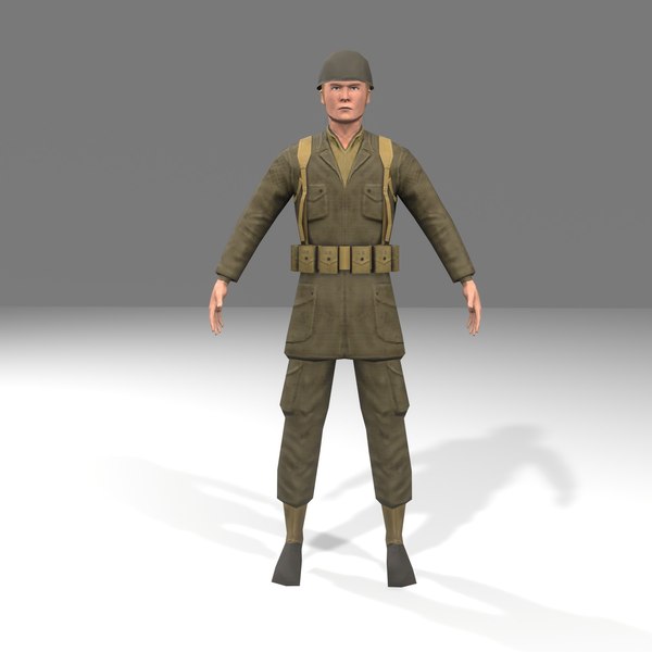 Super Low Poly US WW2 GI soldier Character Model 3D model - TurboSquid ...
