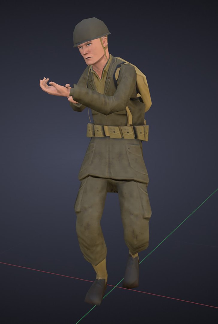 Super Low Poly US WW2 GI Soldier Character Model 3D Model - TurboSquid ...