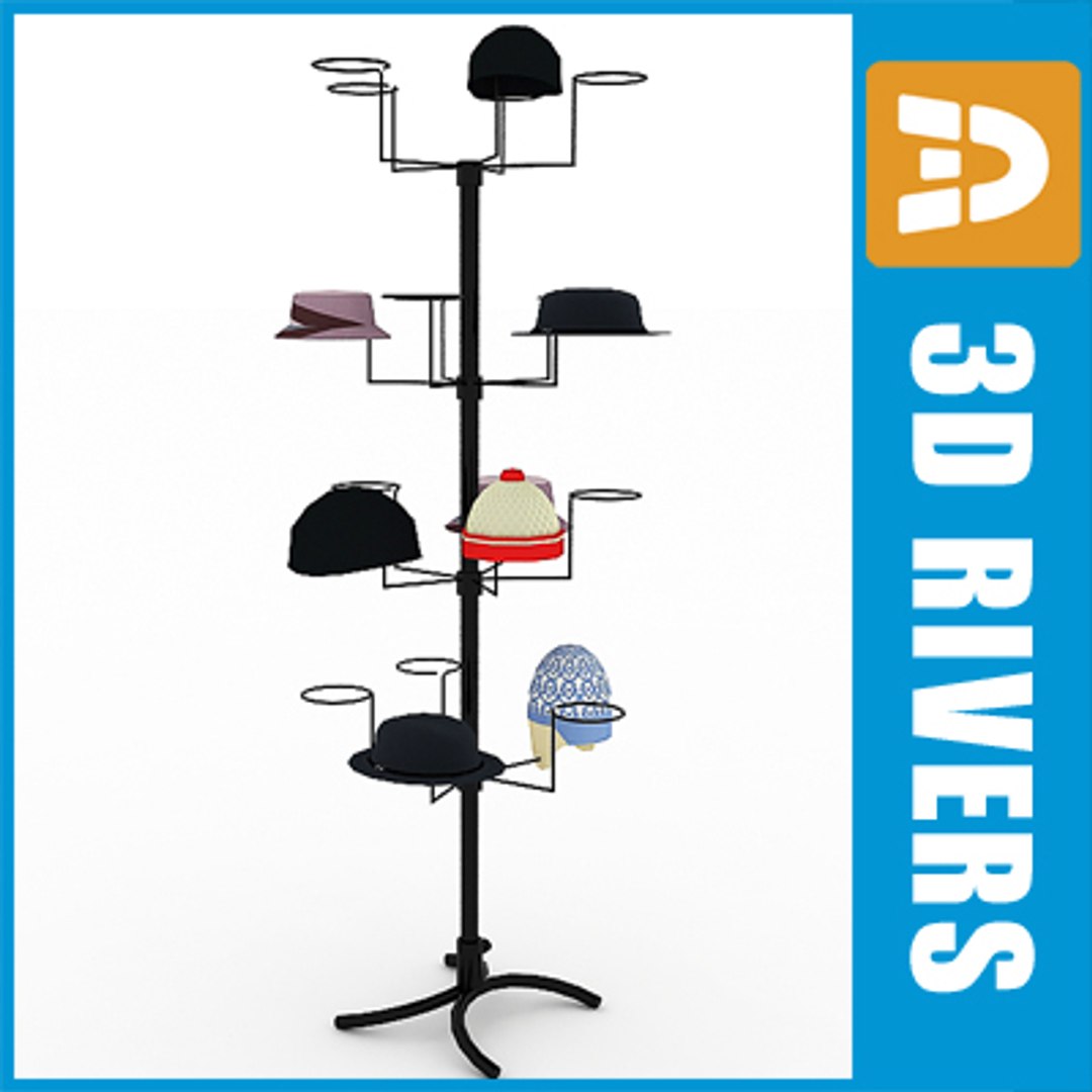 3d model rack hats display