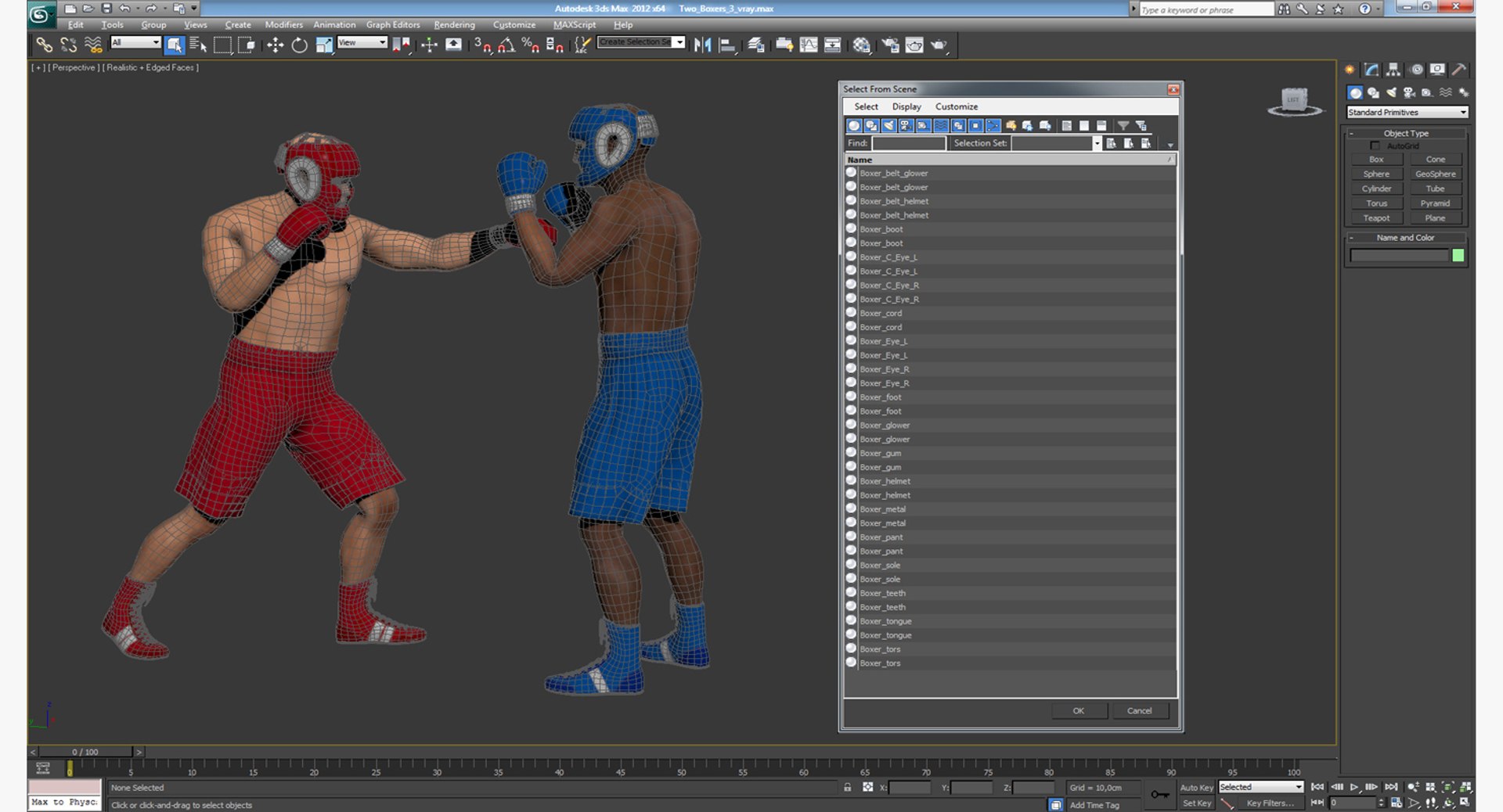 3d Boxers Fighting Model