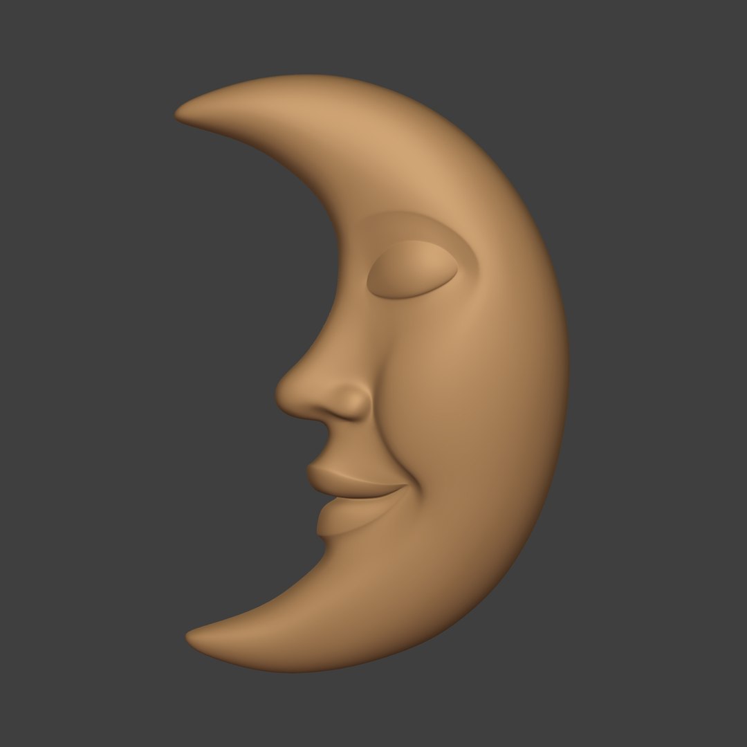 Moon Face -- Ready For Printing 3D Model - TurboSquid 2070758