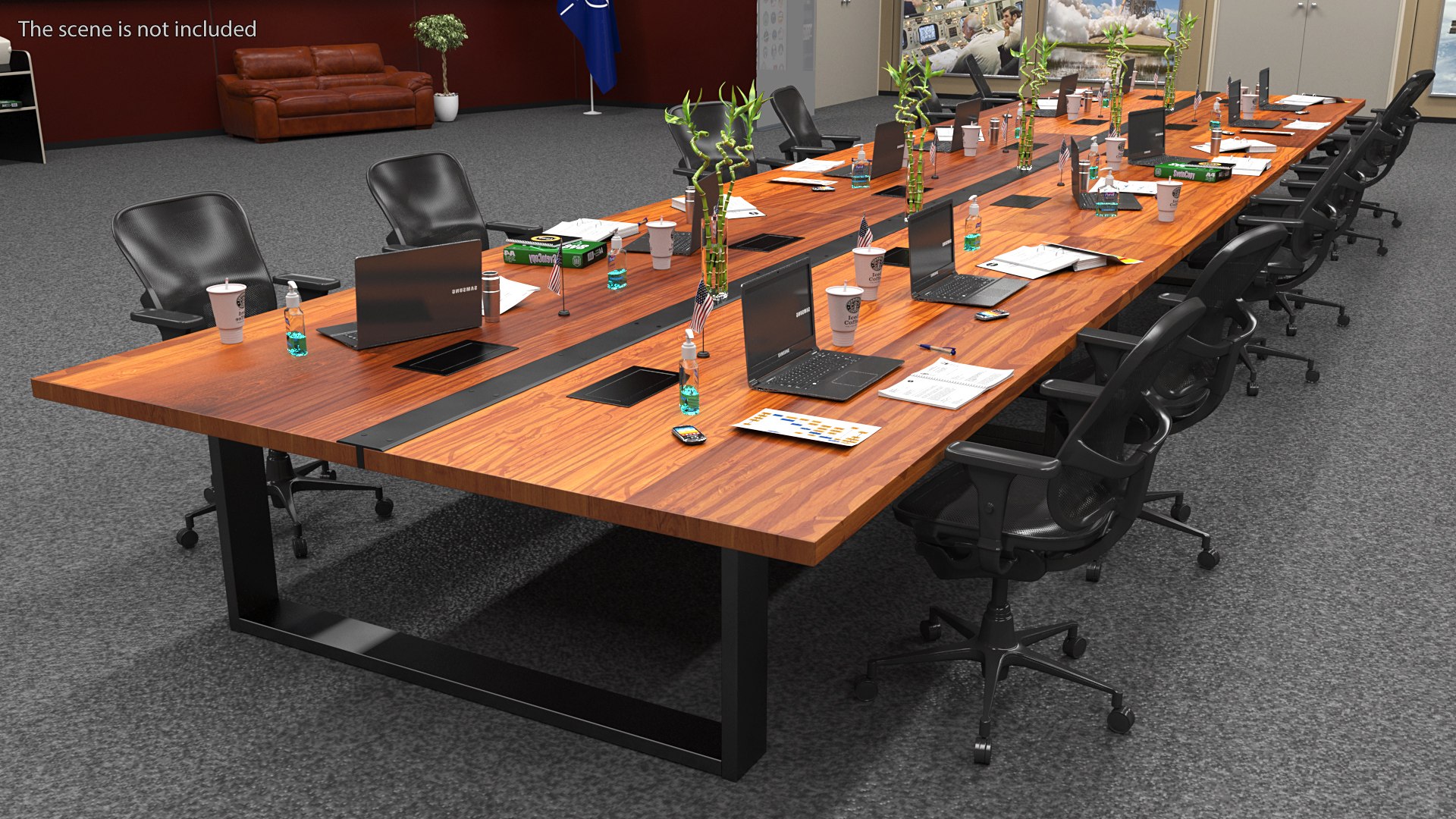 3D Model Conference Table With Power Outlets Set - TurboSquid 1767105