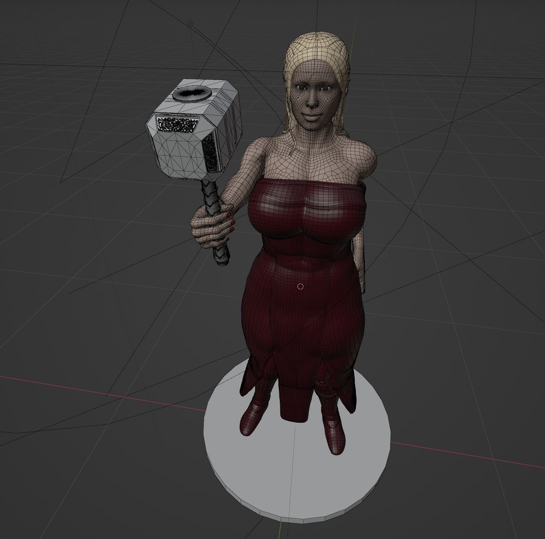 Warrior Goddess With Hammer 3D Model - TurboSquid 2437608