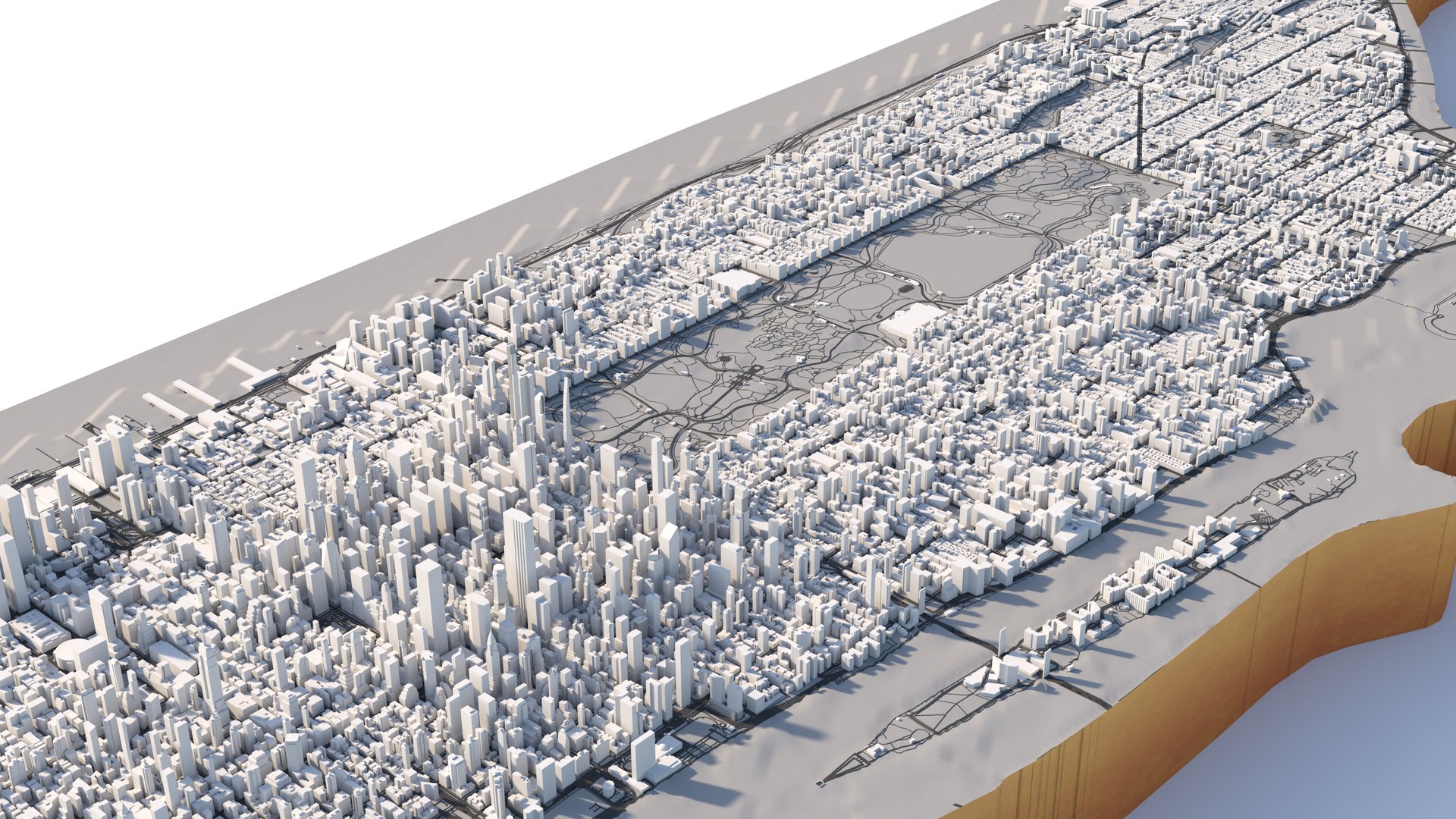 Manhattan Terrain City Model - TurboSquid 2427518