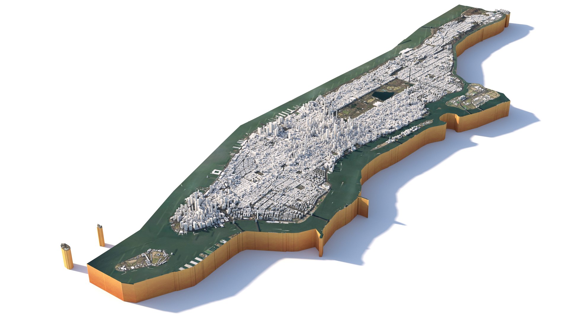 Manhattan Terrain City Model - TurboSquid 2427518