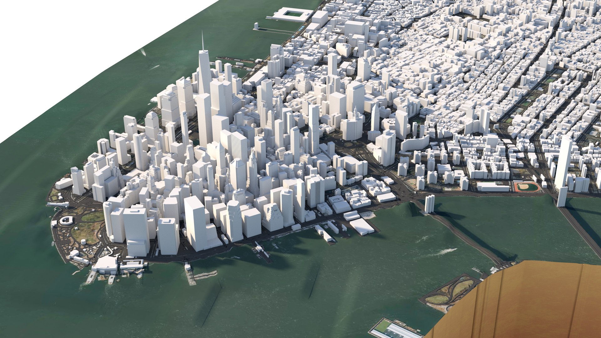 Manhattan Terrain City Model - TurboSquid 2427518