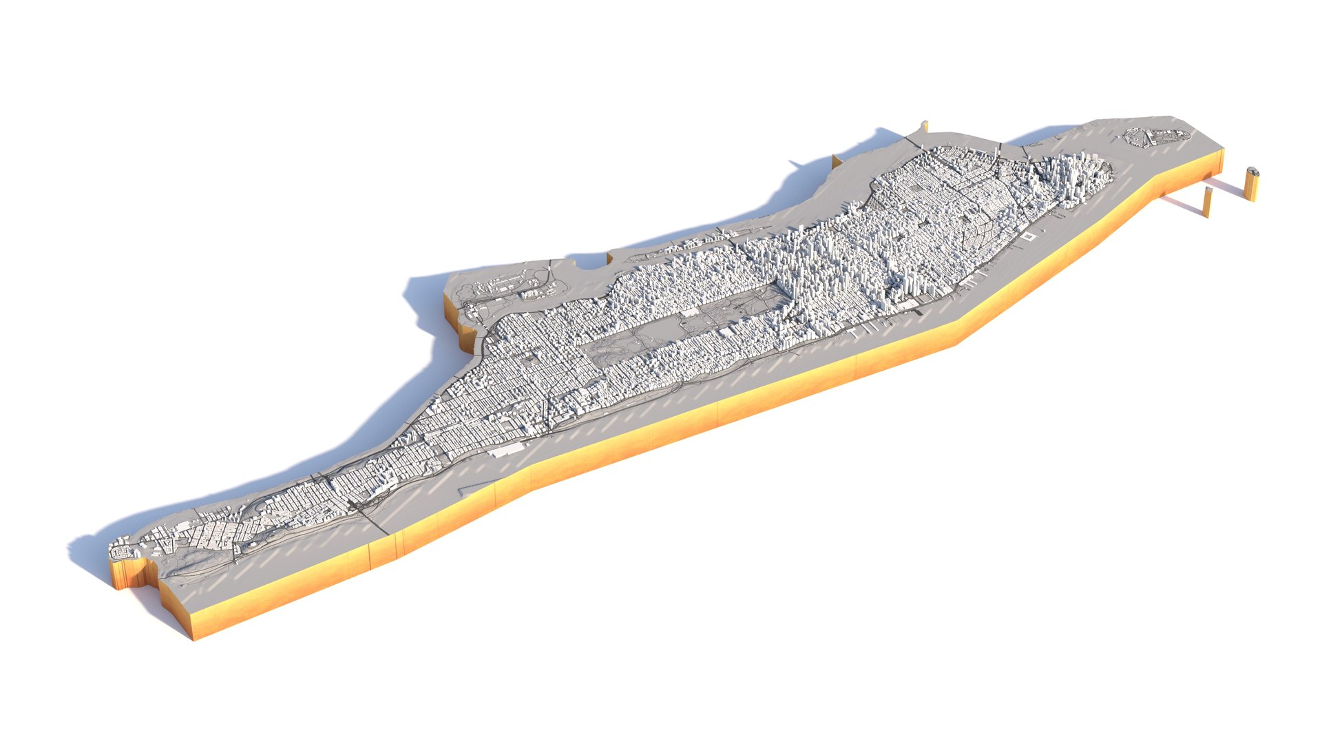 Manhattan Terrain City Model - TurboSquid 2427518