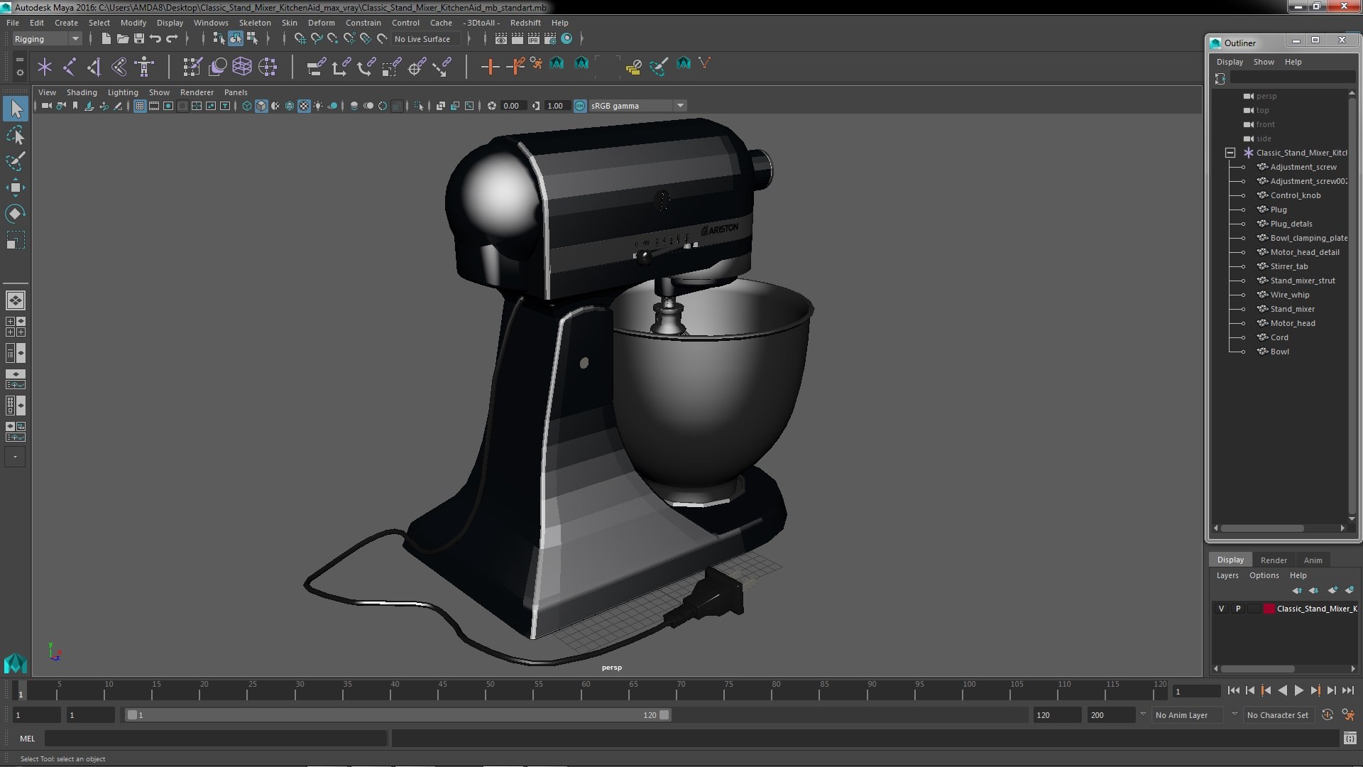 3D model Classic Stand Mixer KitchenAid - TurboSquid 2146505
