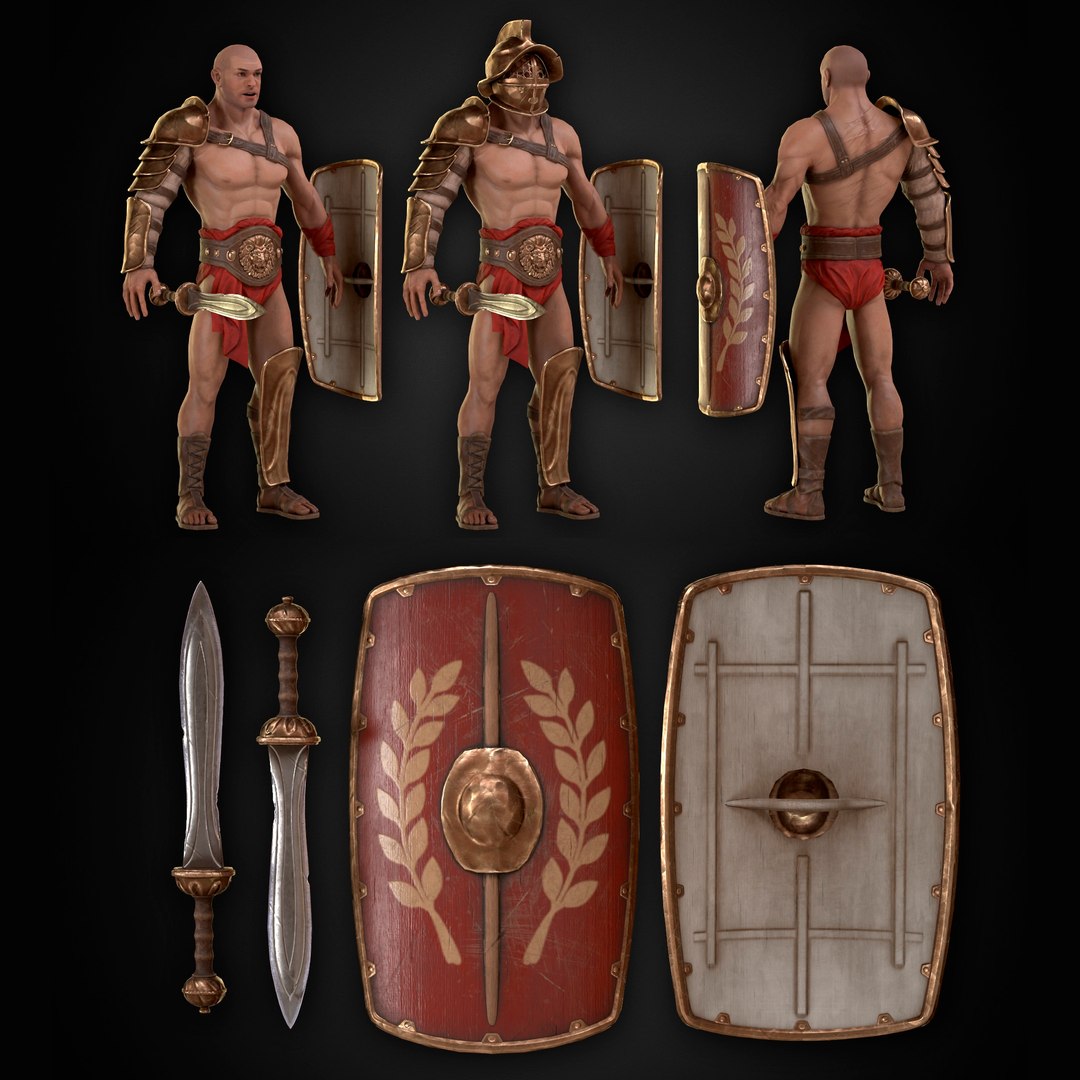 3D Roman Gladiator Rigged Model - TurboSquid 2166882