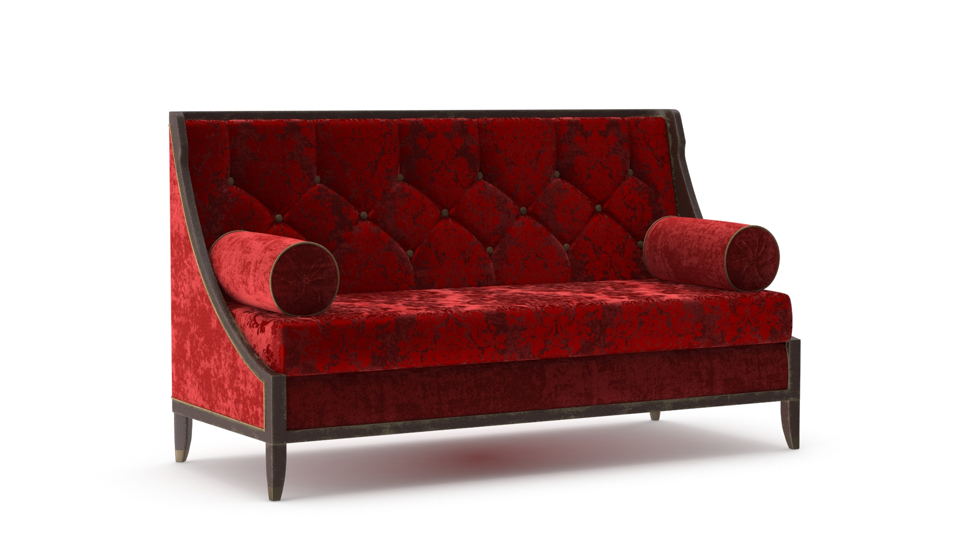 3D Red Velvet Sofa - TurboSquid 1459495