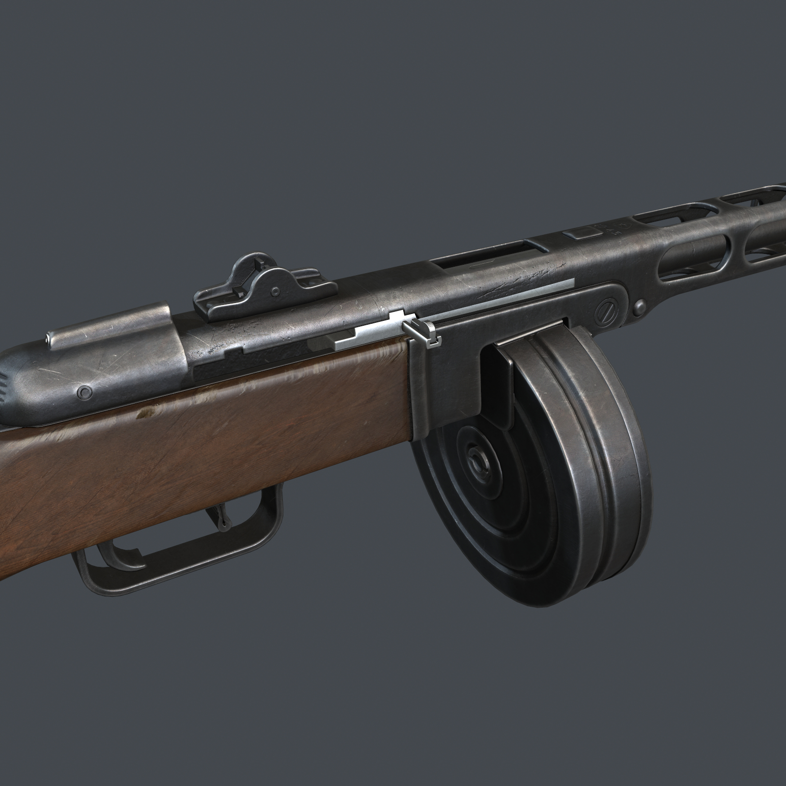 ppsh-41 weapon ready 3d max