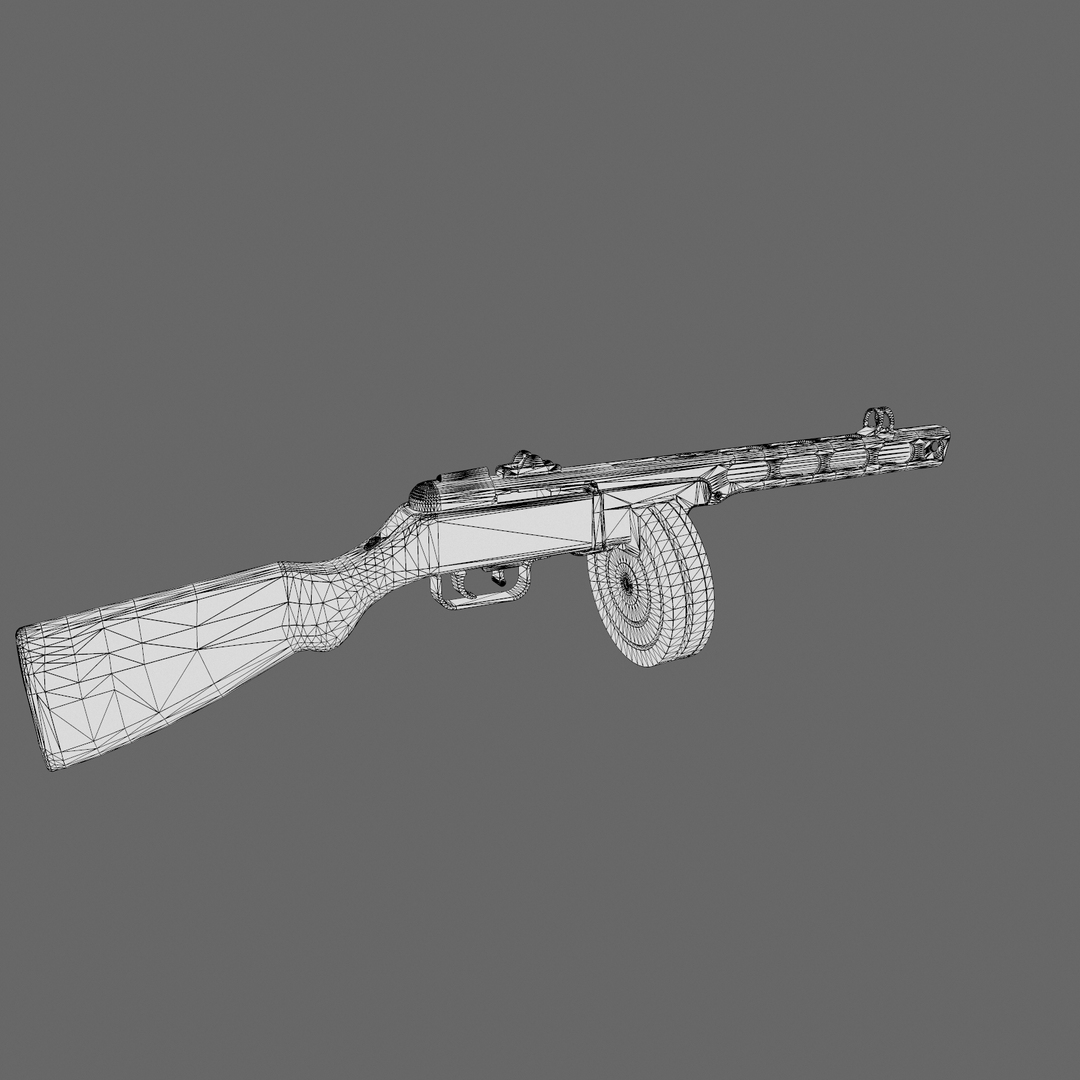 ppsh-41 weapon ready 3d max