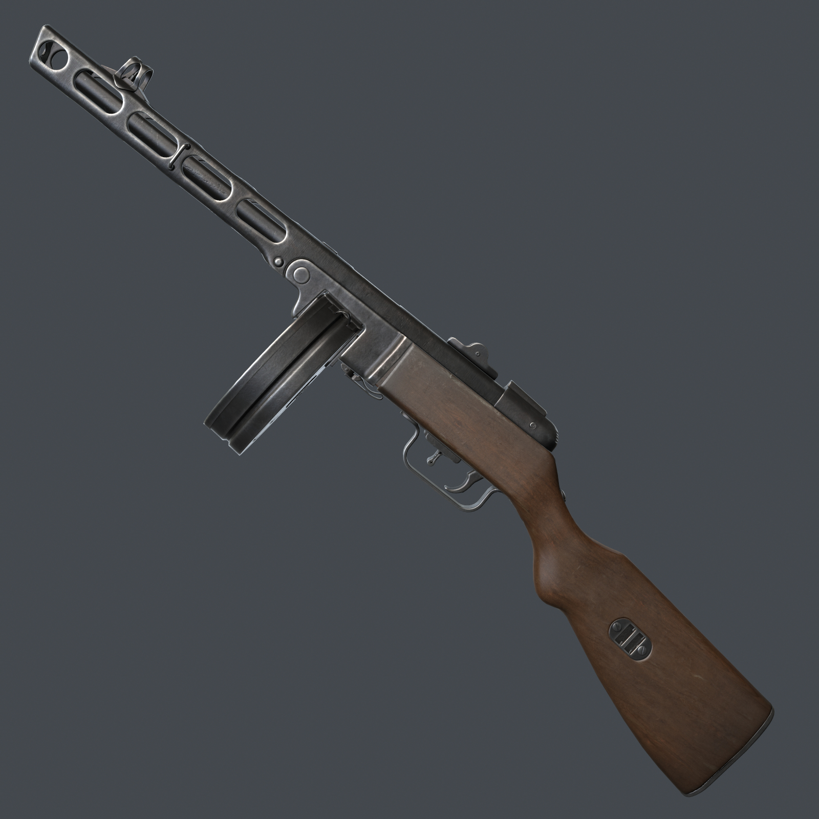 ppsh-41 weapon ready 3d max