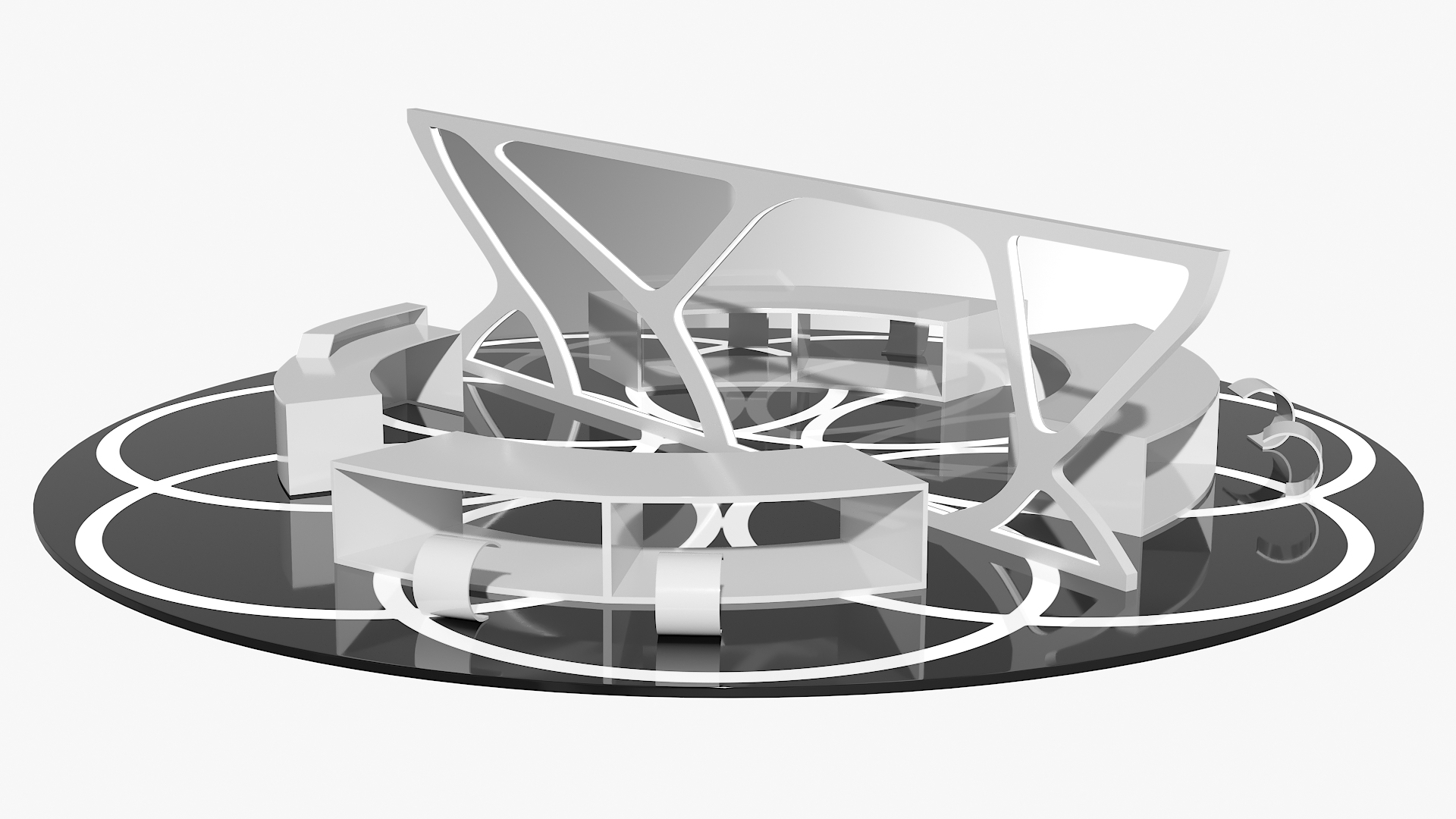 3D Futuristic Room Interior With Furniture Model - TurboSquid 2321042