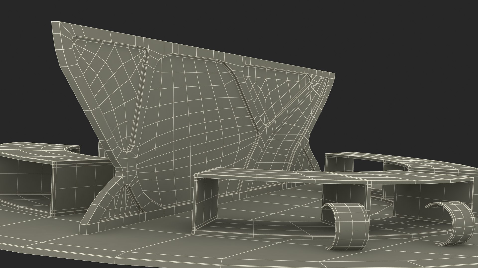 3D Futuristic Room Interior With Furniture Model - TurboSquid 2321042