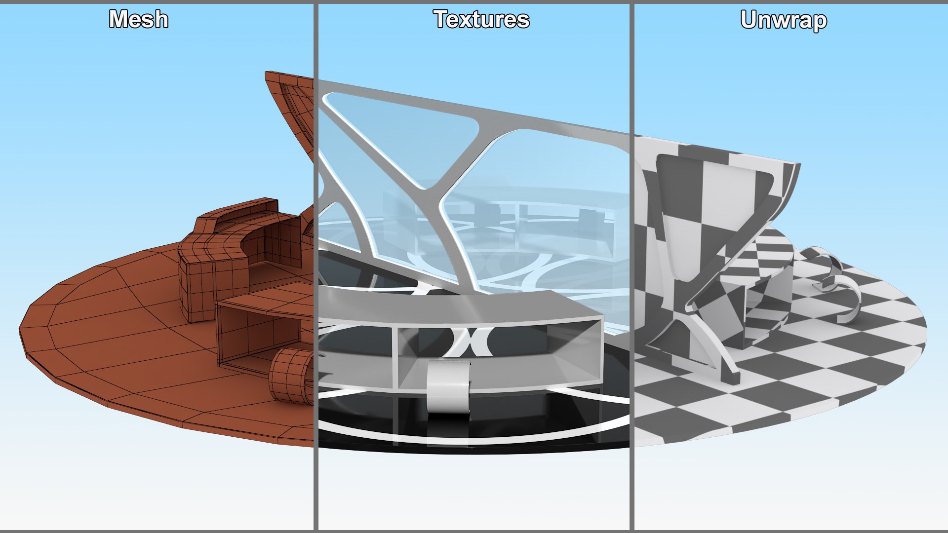 3D Futuristic Room Interior With Furniture Model - TurboSquid 2321042