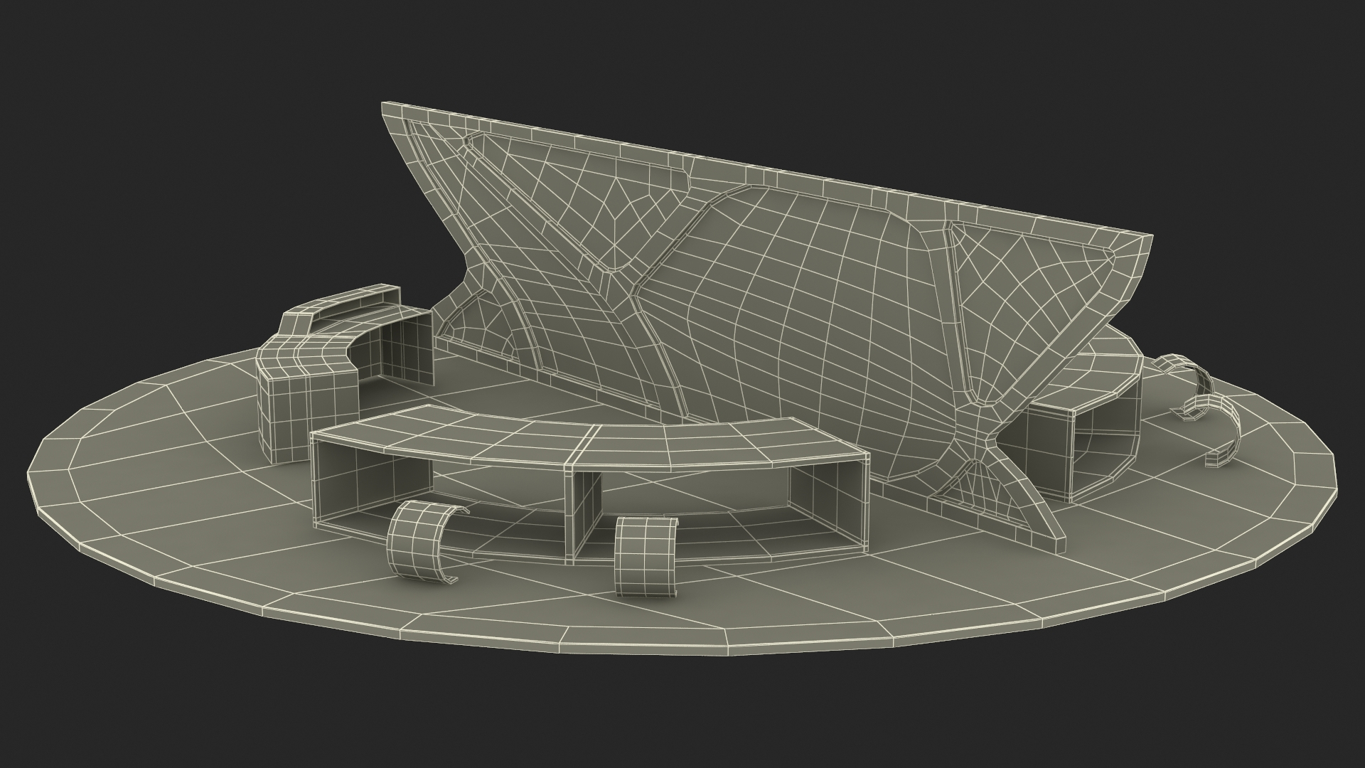 3D Futuristic Room Interior With Furniture Model - TurboSquid 2321042