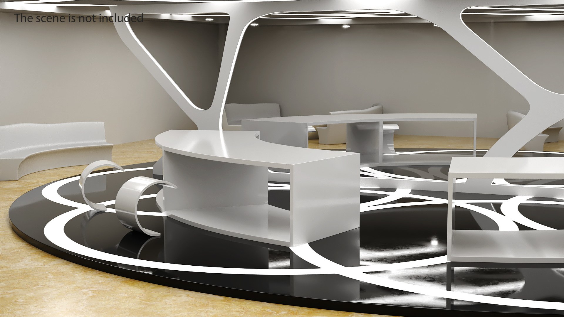 3D Futuristic Room Interior With Furniture Model - TurboSquid 2321042
