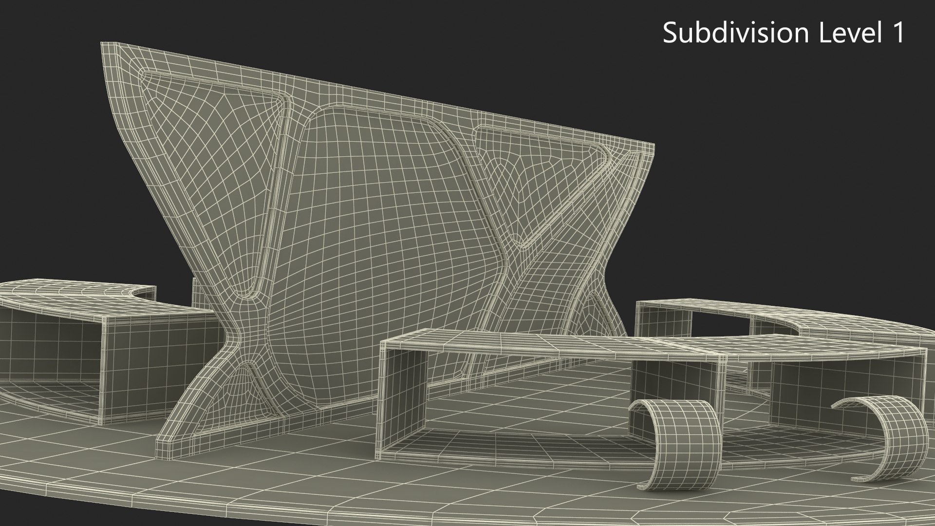 3D Futuristic Room Interior With Furniture Model - TurboSquid 2321042