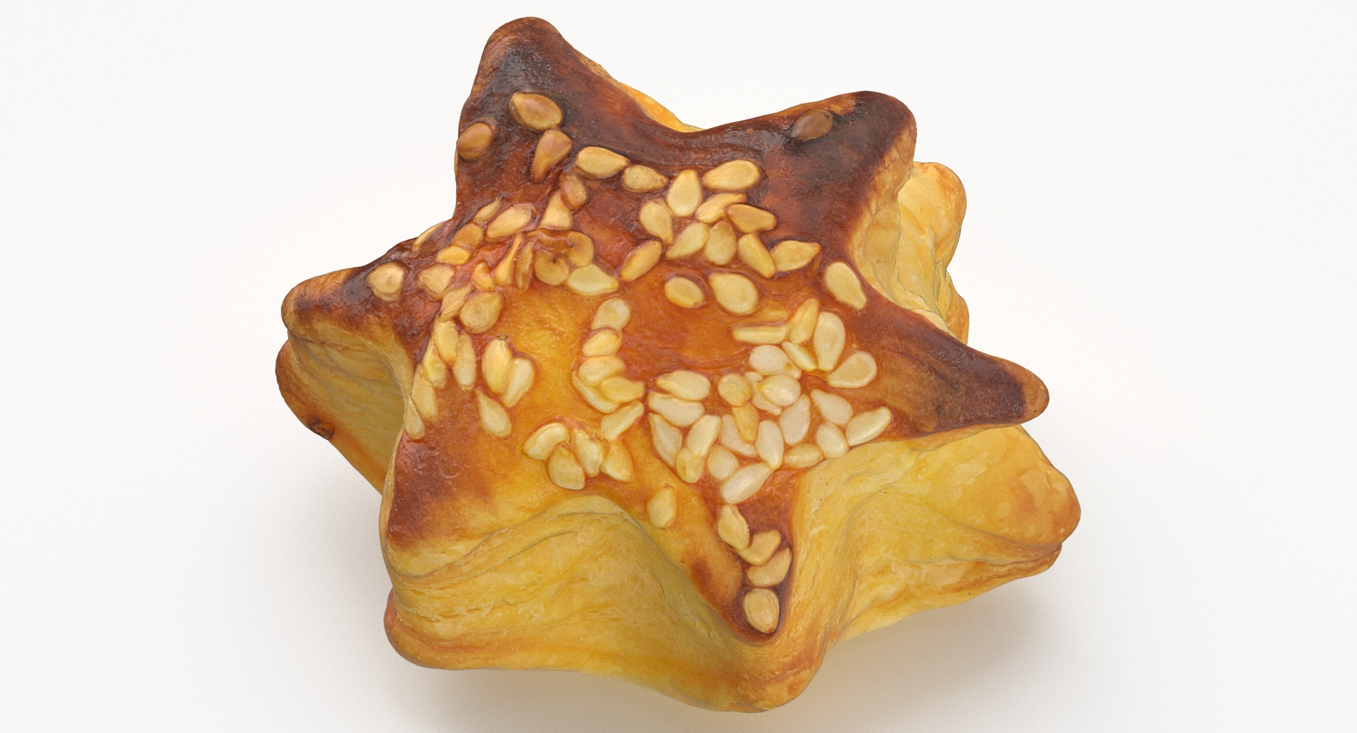 modelo 3d Estrella de Hojaldre con Sésamo 01 - TurboSquid 2066559