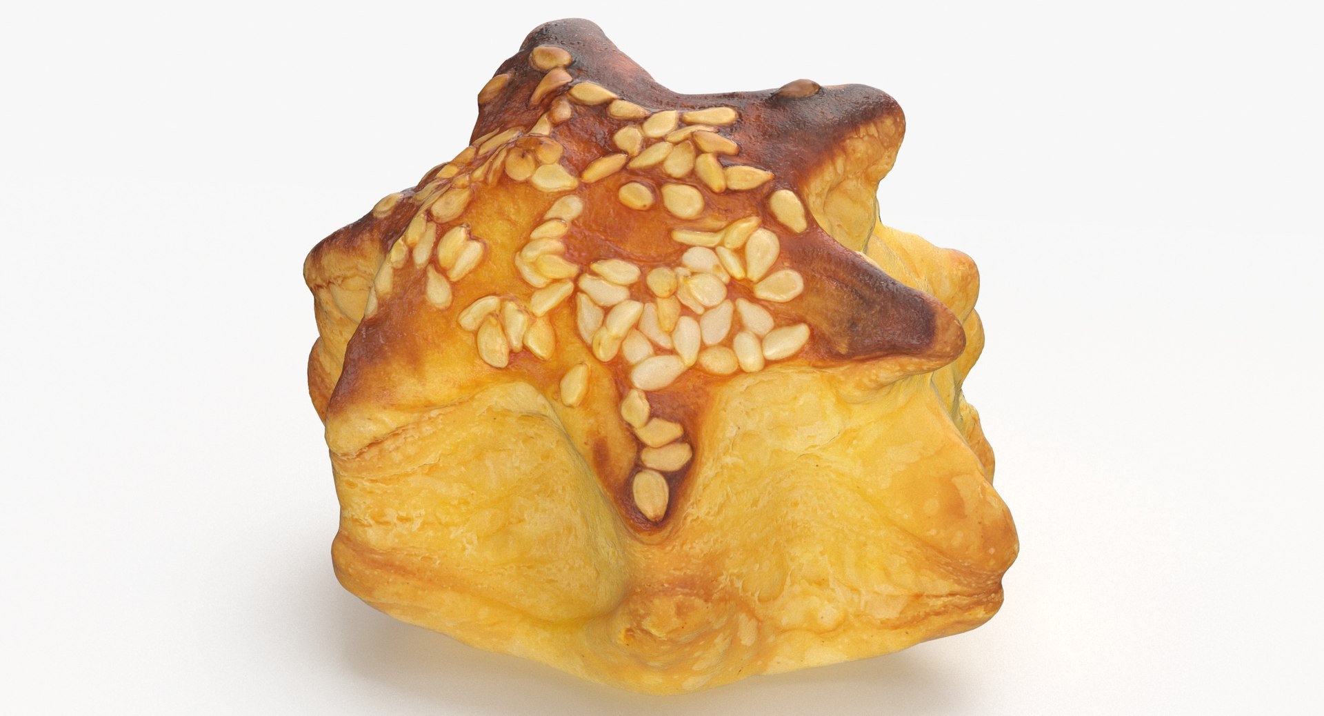 Puff Pastry Star With Sesame 01 3D Model - TurboSquid 2066559