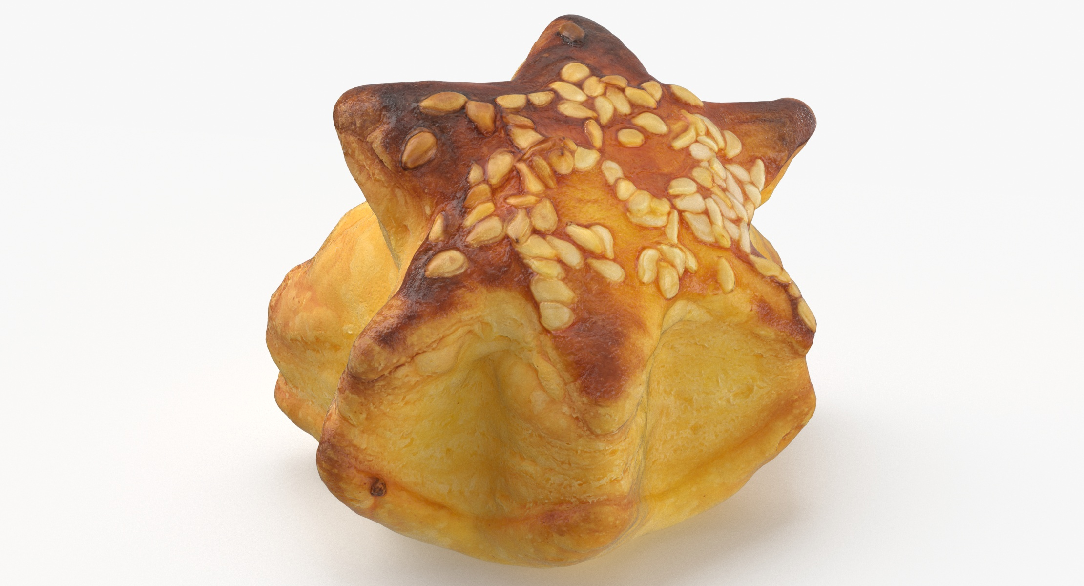 modelo 3d Estrella de Hojaldre con Sésamo 01 - TurboSquid 2066559