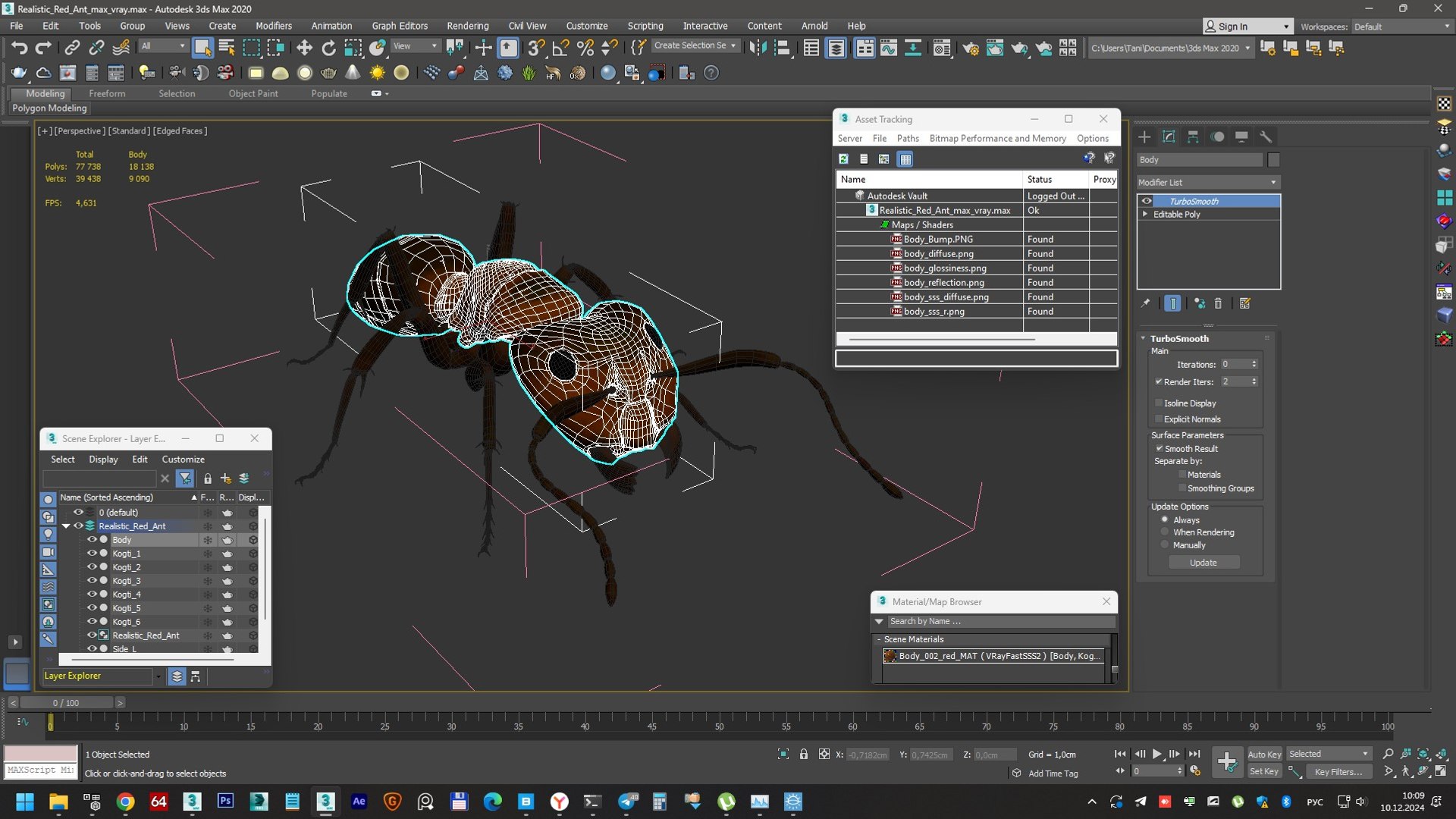 Realistic Red Ant 3D Model - TurboSquid 2329686
