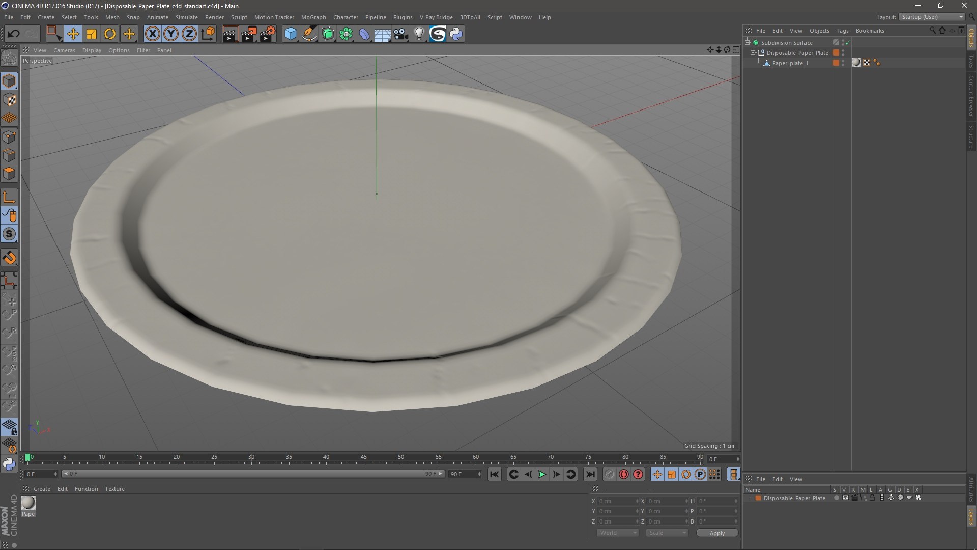 3D Model Disposable Paper Plate - TurboSquid 2208714