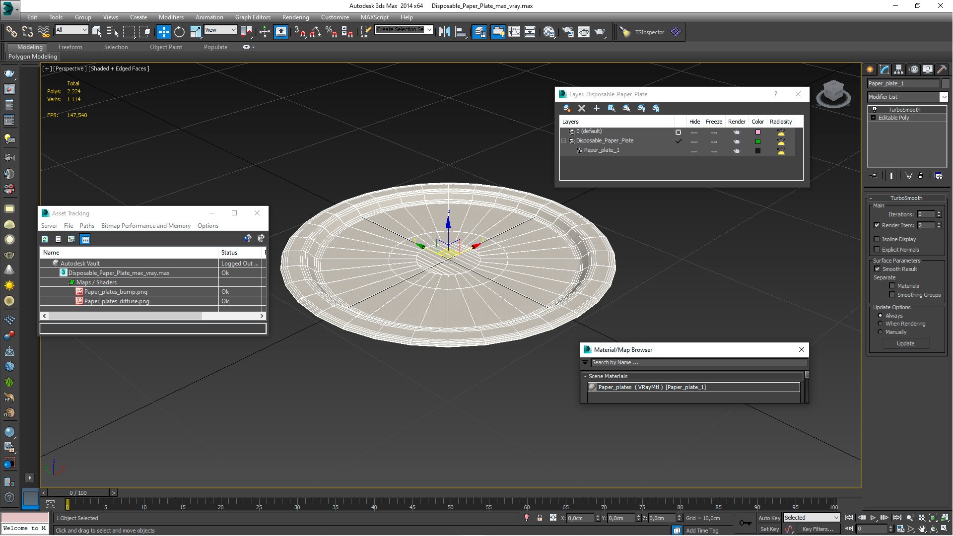 3D Model Disposable Paper Plate - TurboSquid 2208714