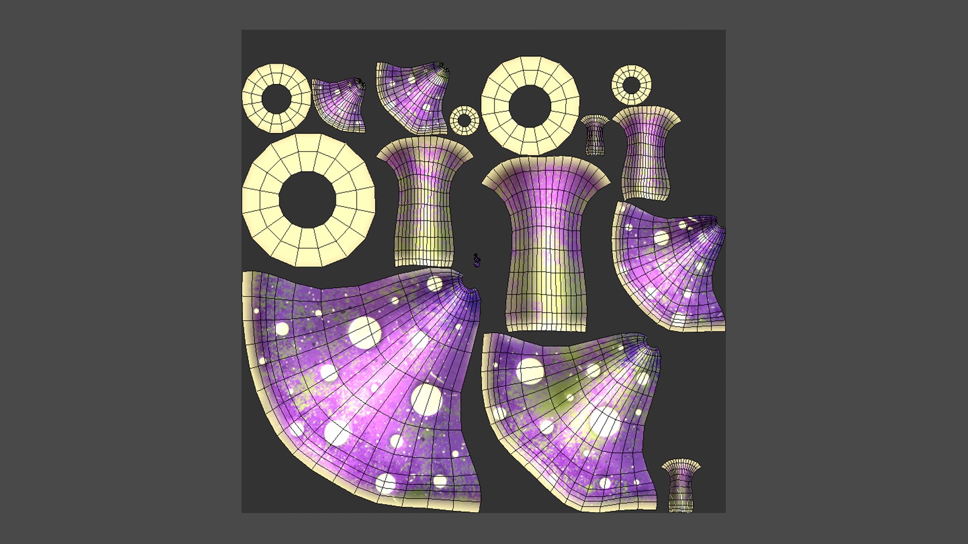 Fantasy Mushroom G08 Purple Yellow - Scene Backdrop Design 3D model ...