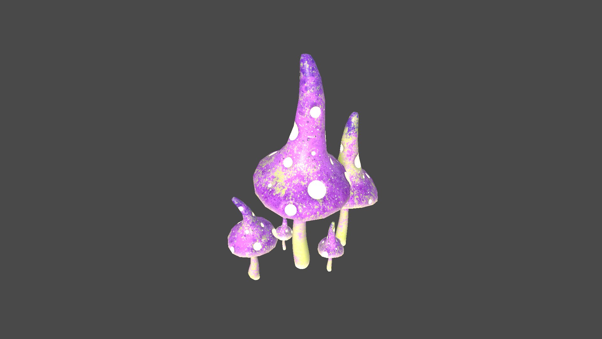 Fantasy Mushroom G08 Purple Yellow - Scene Backdrop Design 3D Model ...