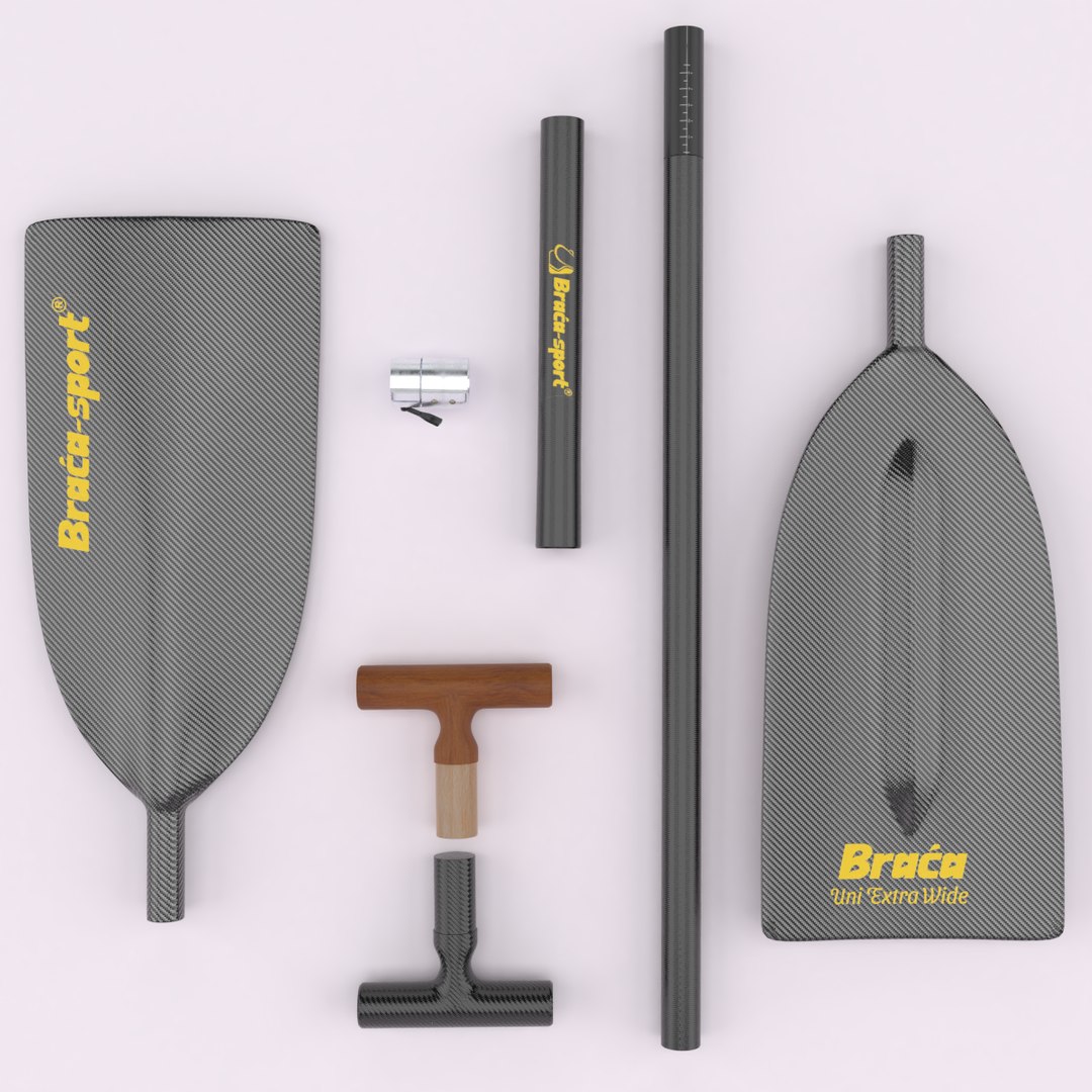 3D Model Paddle Braca Canoe Uni Extra Wide Carbon - TurboSquid 1938388